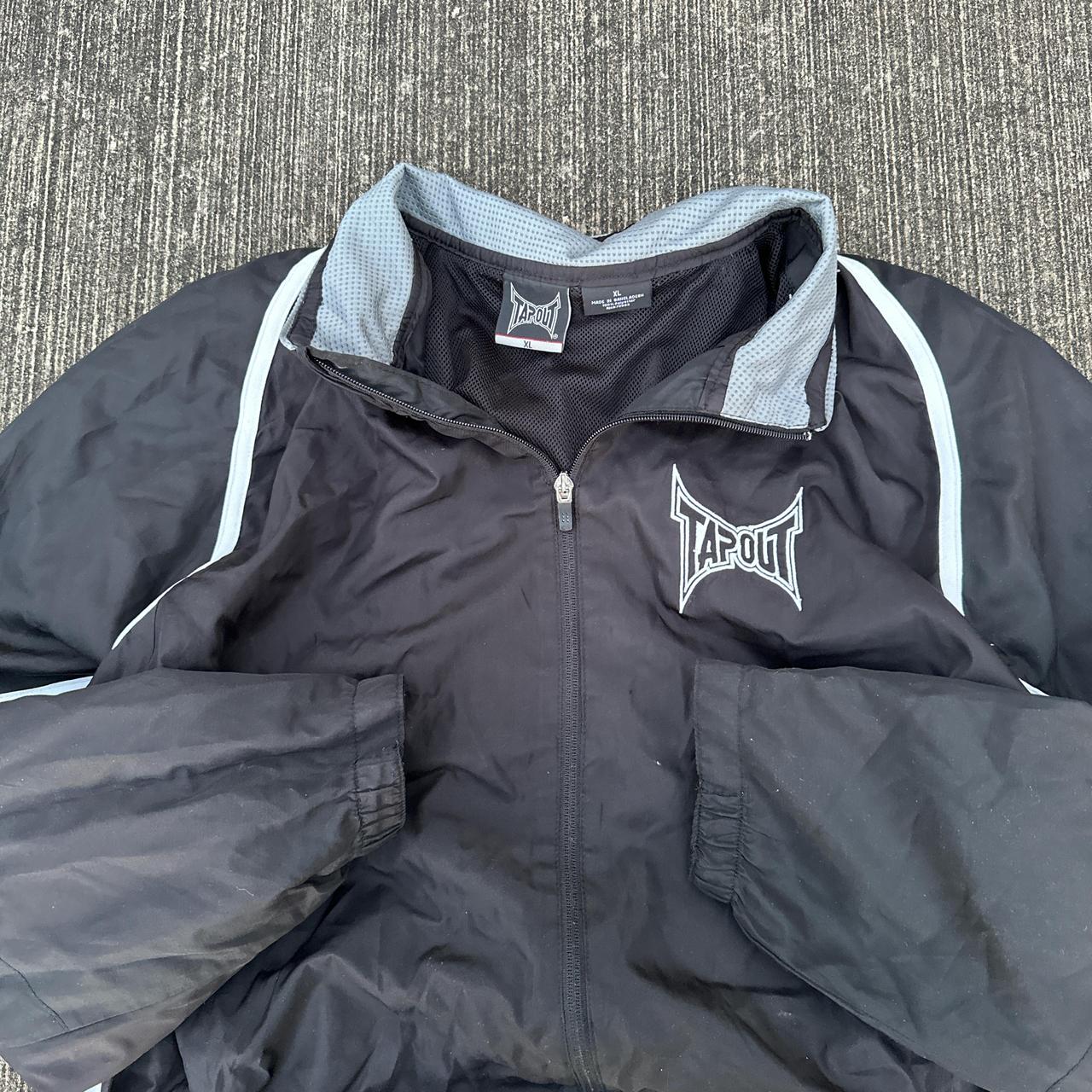 Y2K TAPOUT Rare Black Zip Up Windbreaker MMA ELITE... - Depop