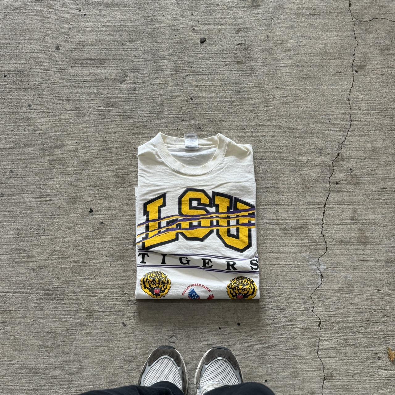 Vintage 90s lsu single stitched tigers university... | Depop