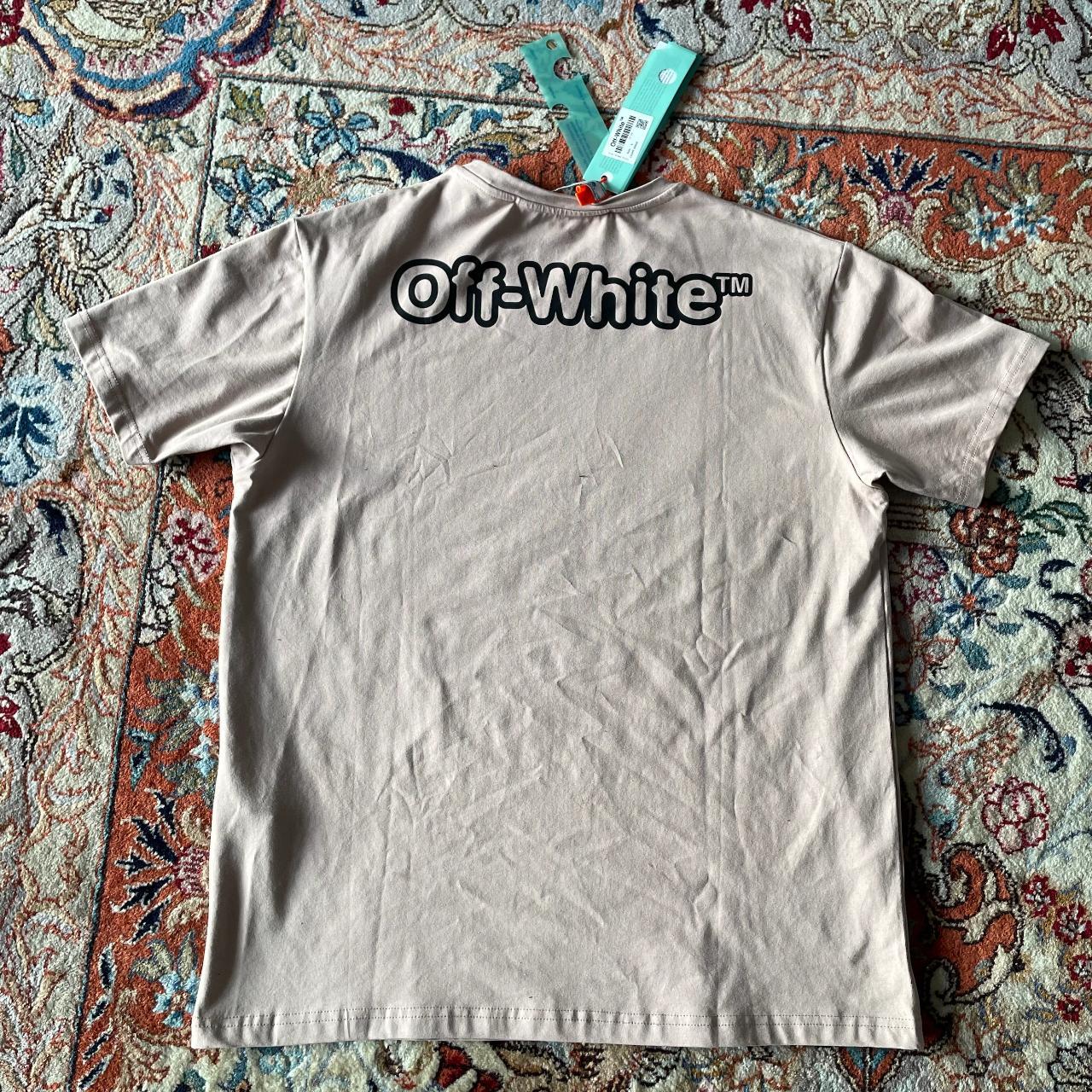 New with Tags Off-White Light Beige Crew Neck T... - Depop