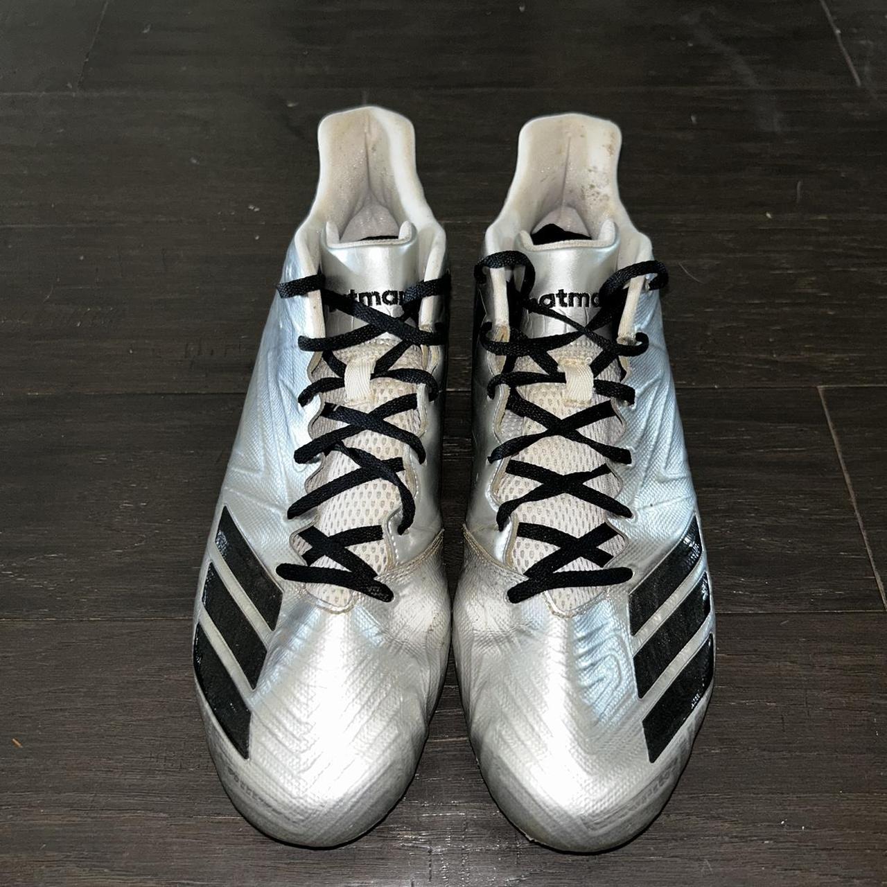 Chrome Adidas Batman Elite football cleats in white... - Depop