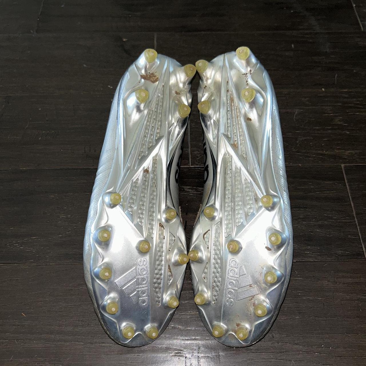 Chrome Adidas Batman Elite football cleats in white... - Depop