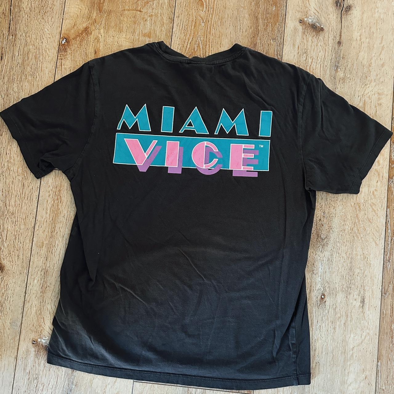 Black vintage Miami Vice tee with the print on the... | Depop