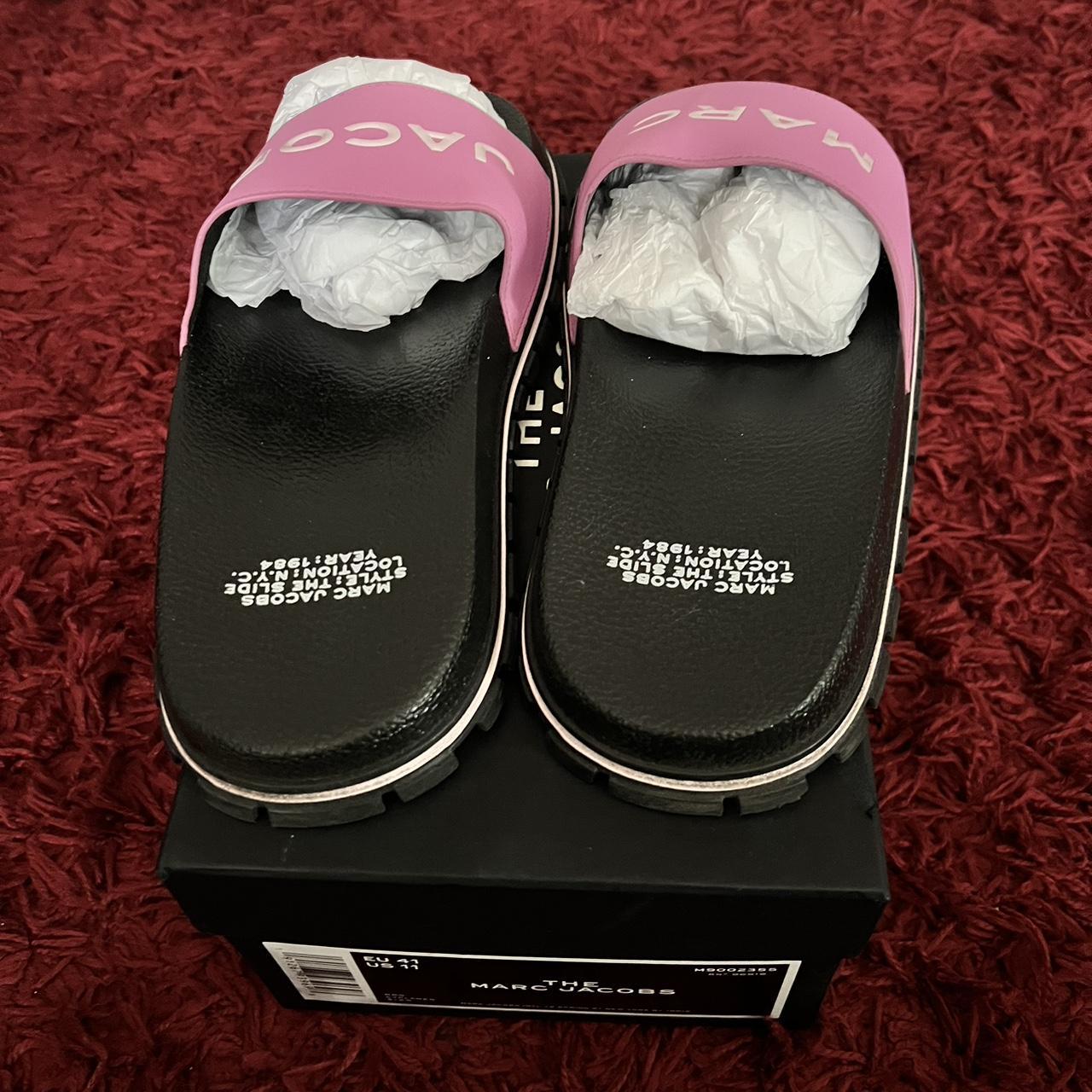 pink marc jacobs leather slides open to offers - Depop