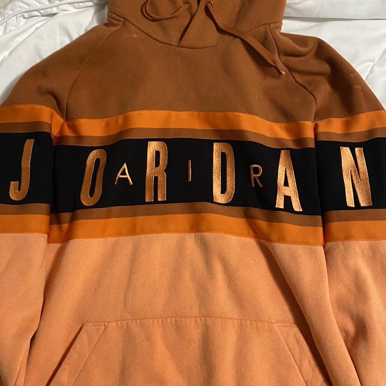 orange air jordan sweater:3 it could fit a a... - Depop