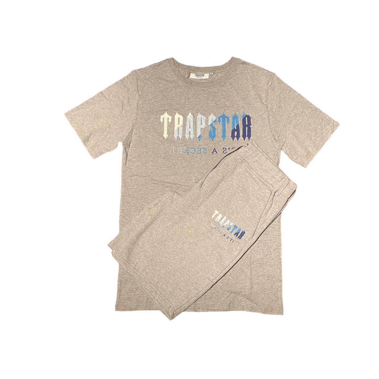Trapstar Chenille Decoded Short Set - Grey Ice... - Depop