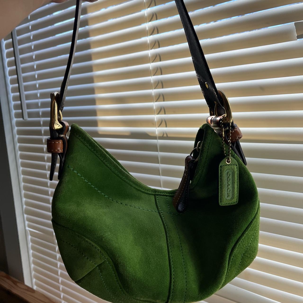 Green coach shoulder bag i paid $80 for it so the... - Depop