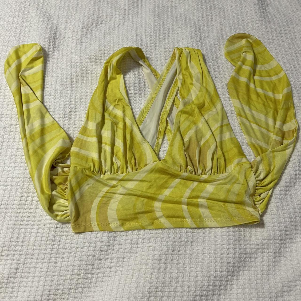 Urban Outfitters Yellow Tie-Back Tank Top • brand... - Depop