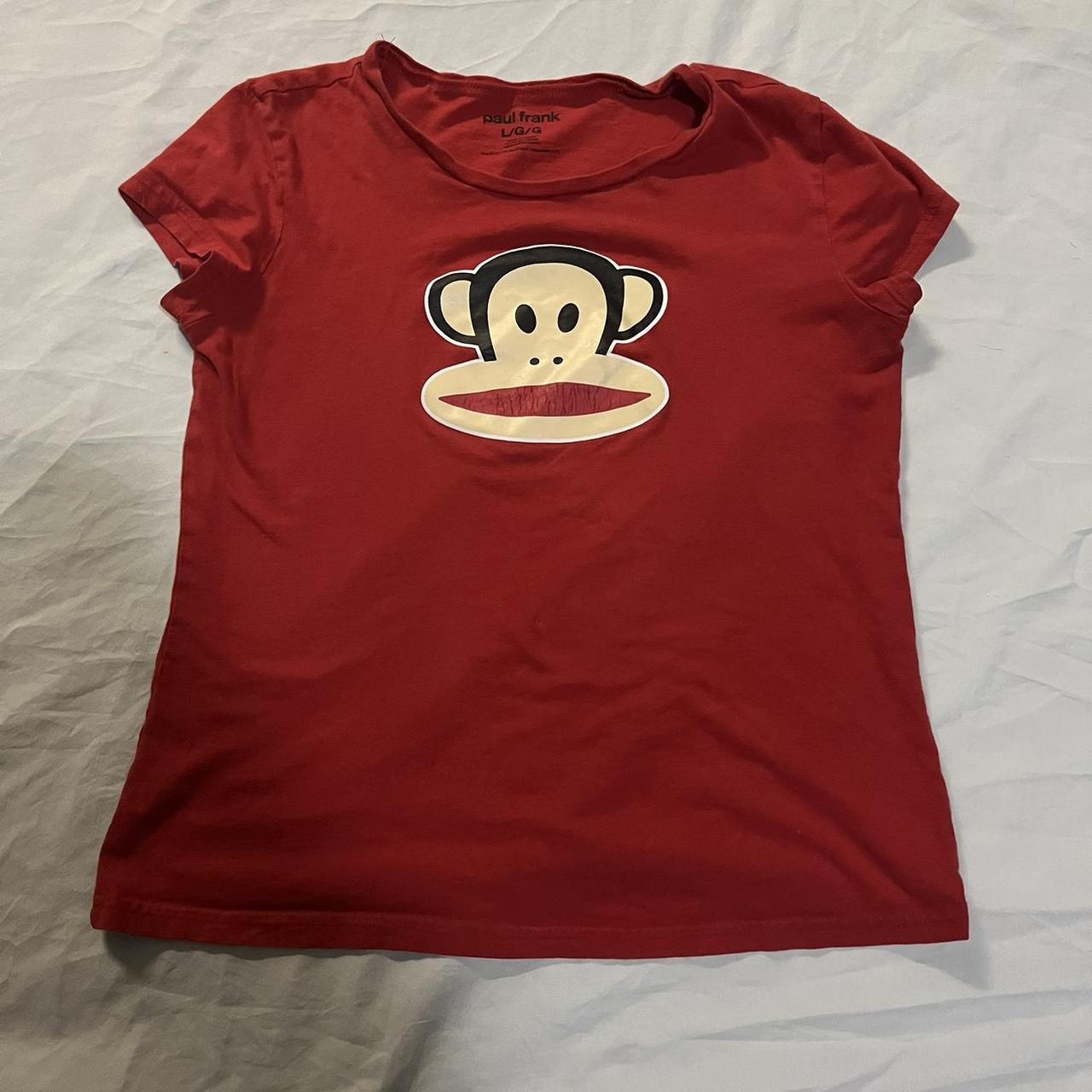 Red Paul Frank monkey baby tee #y2k #2000s #mcbling... | Depop