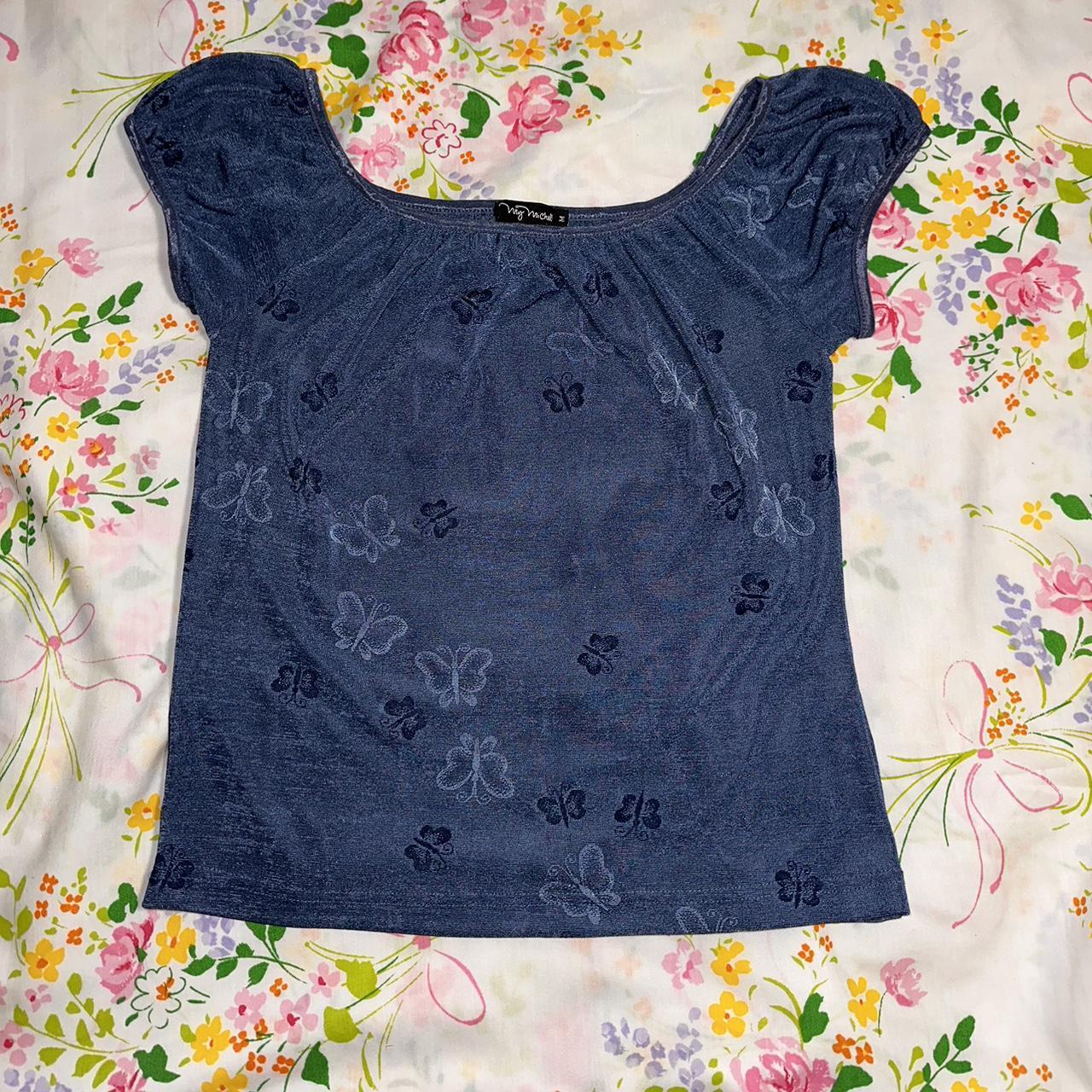 Cutest blue butterfly skirt set Size:Medium - Depop