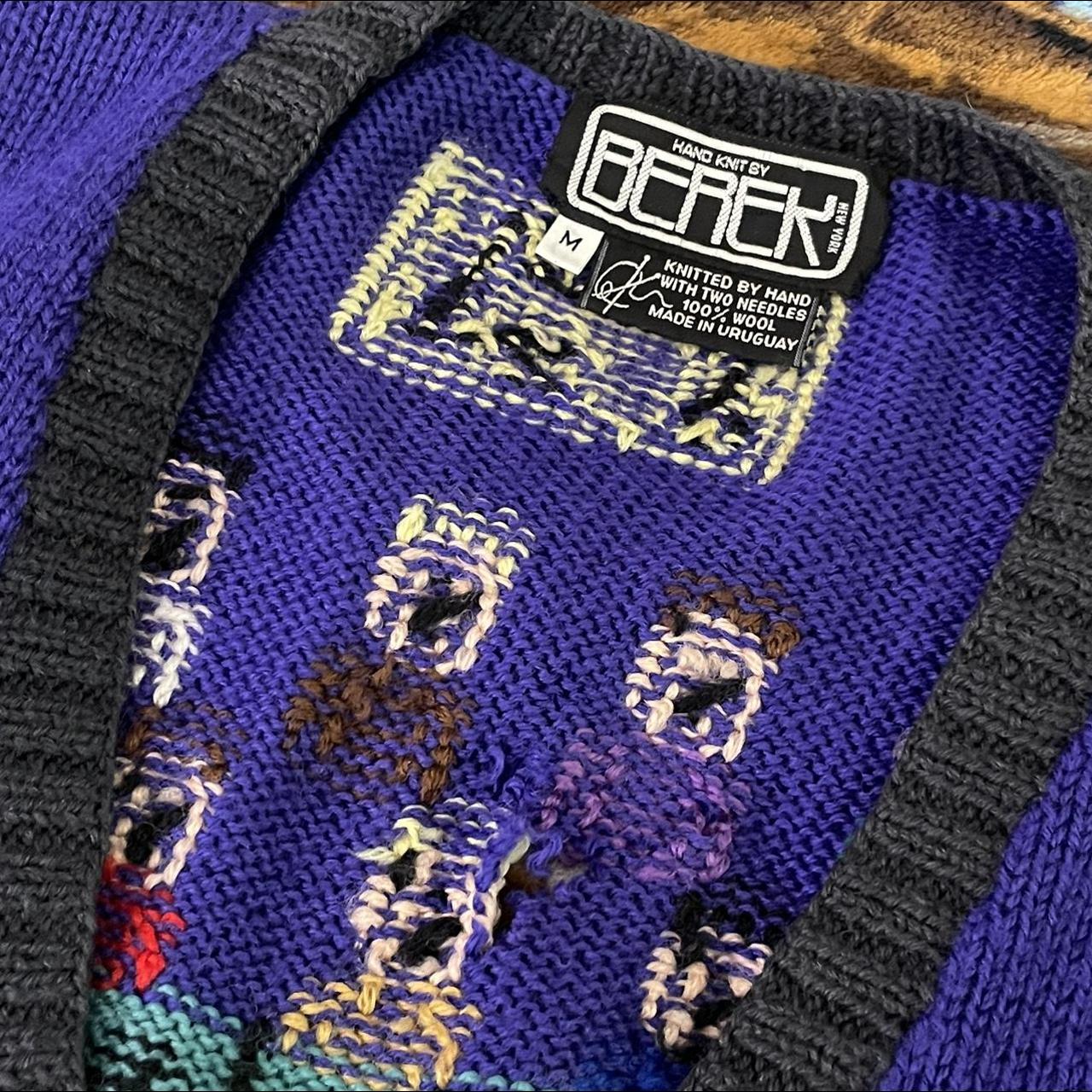 Vintage 90s Berek Football Cardigan Sweater Size... - Depop