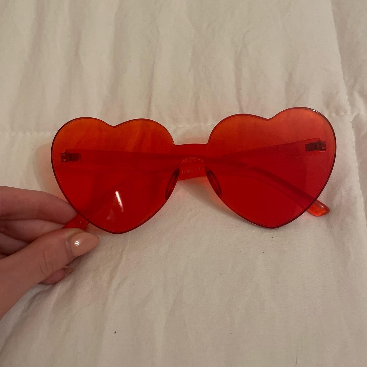 🤍super cute red heart shaped glasses #lanadelrey... - Depop