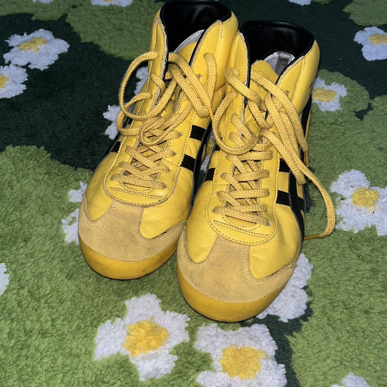 Onitsuka tiger yellow high top shoes (Mexico mid... - Depop