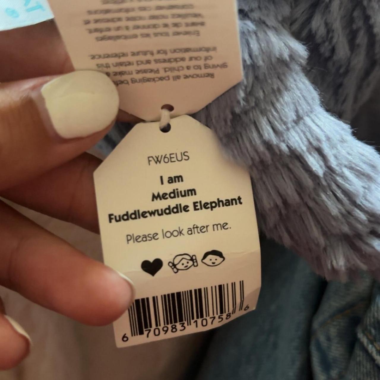 medium fuddle wuddle elephant jellycat stuffed... | Depop