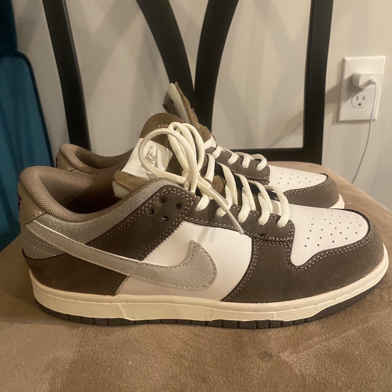 brown suede nike low dunks brand new never... - Depop
