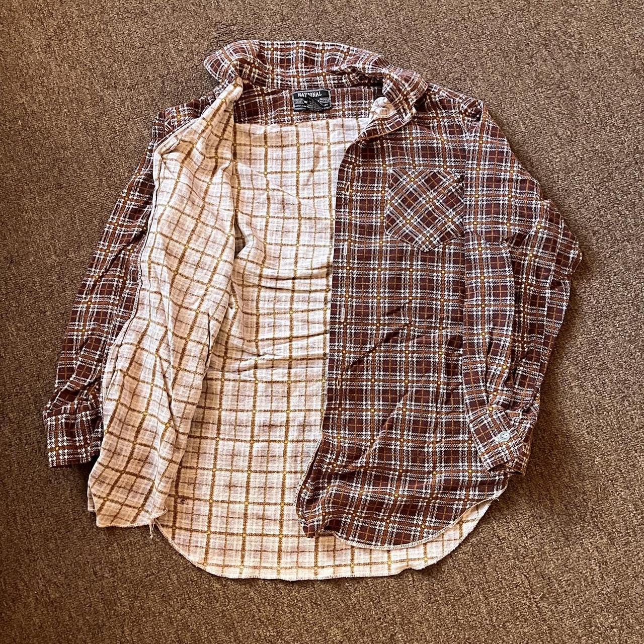 Burgundy button up flannel Nation outfitters Tag... - Depop