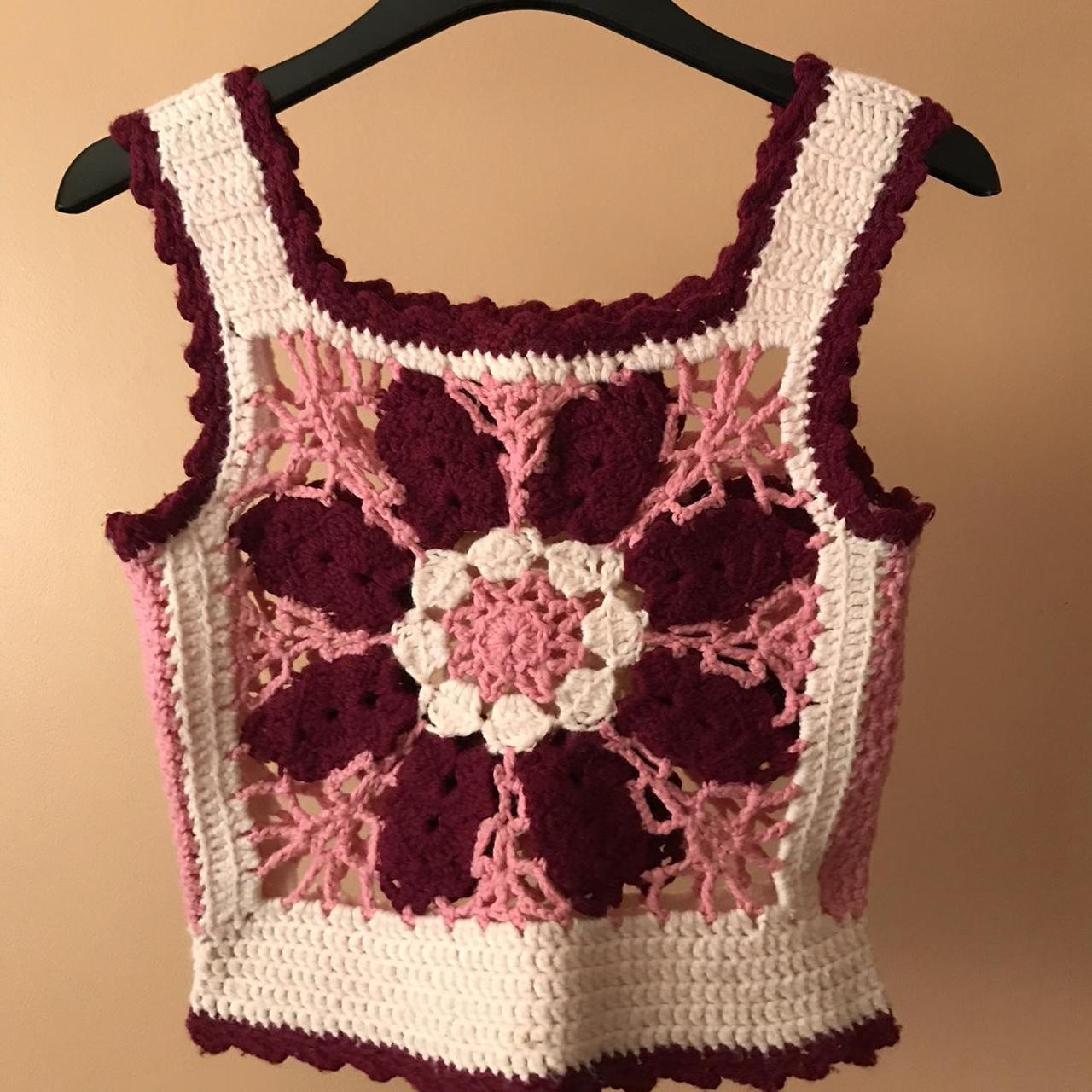 70s style crochet top #70s #crochetvest - Depop
