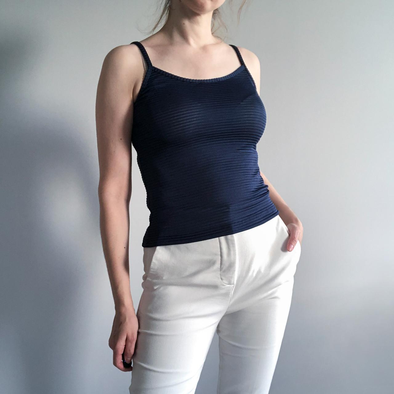 Navy Blue Spaghetti Strap Top Size XS Navy blue... - Depop