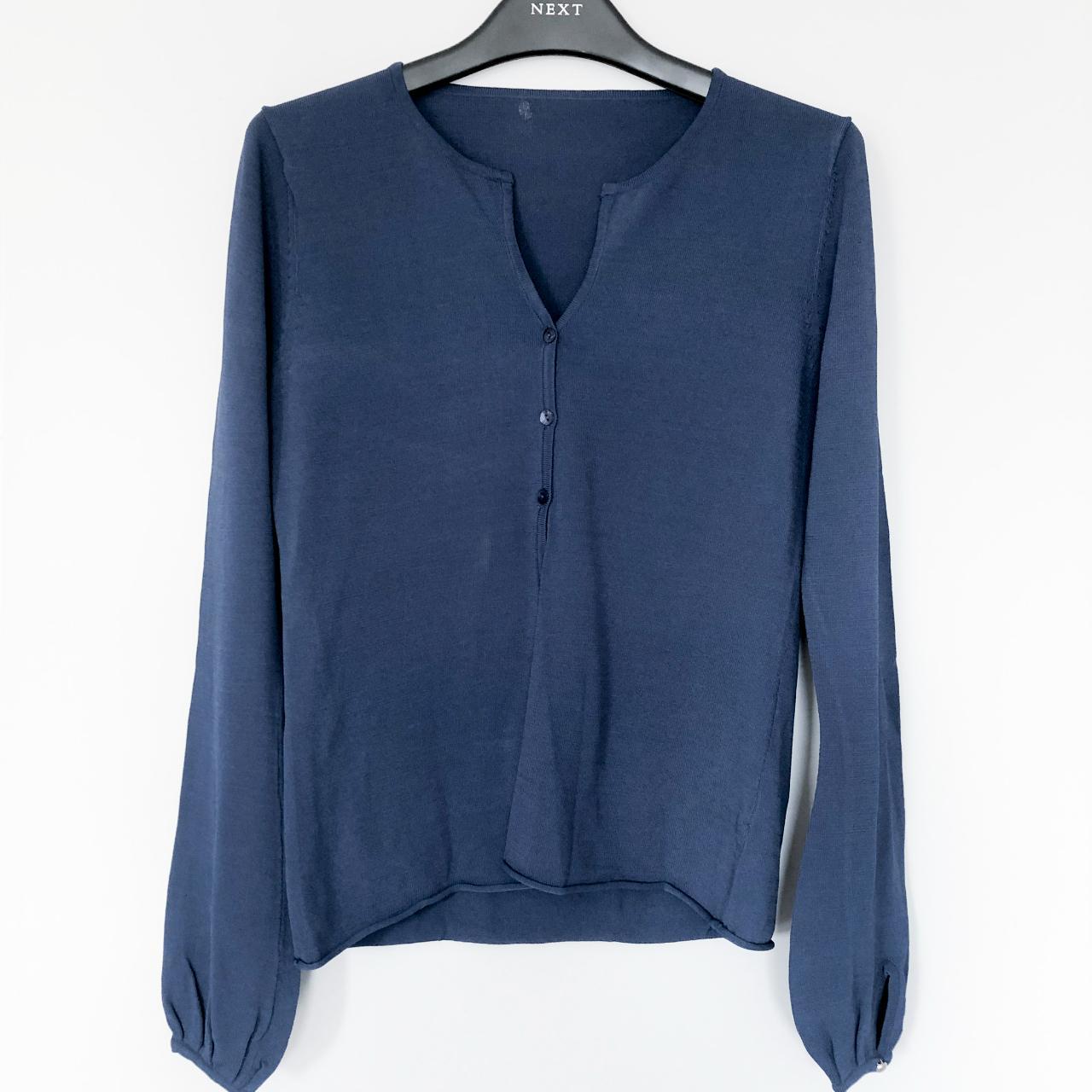 Navy Blue Cardigan Bishop Sleeves Size S This is a... - Depop