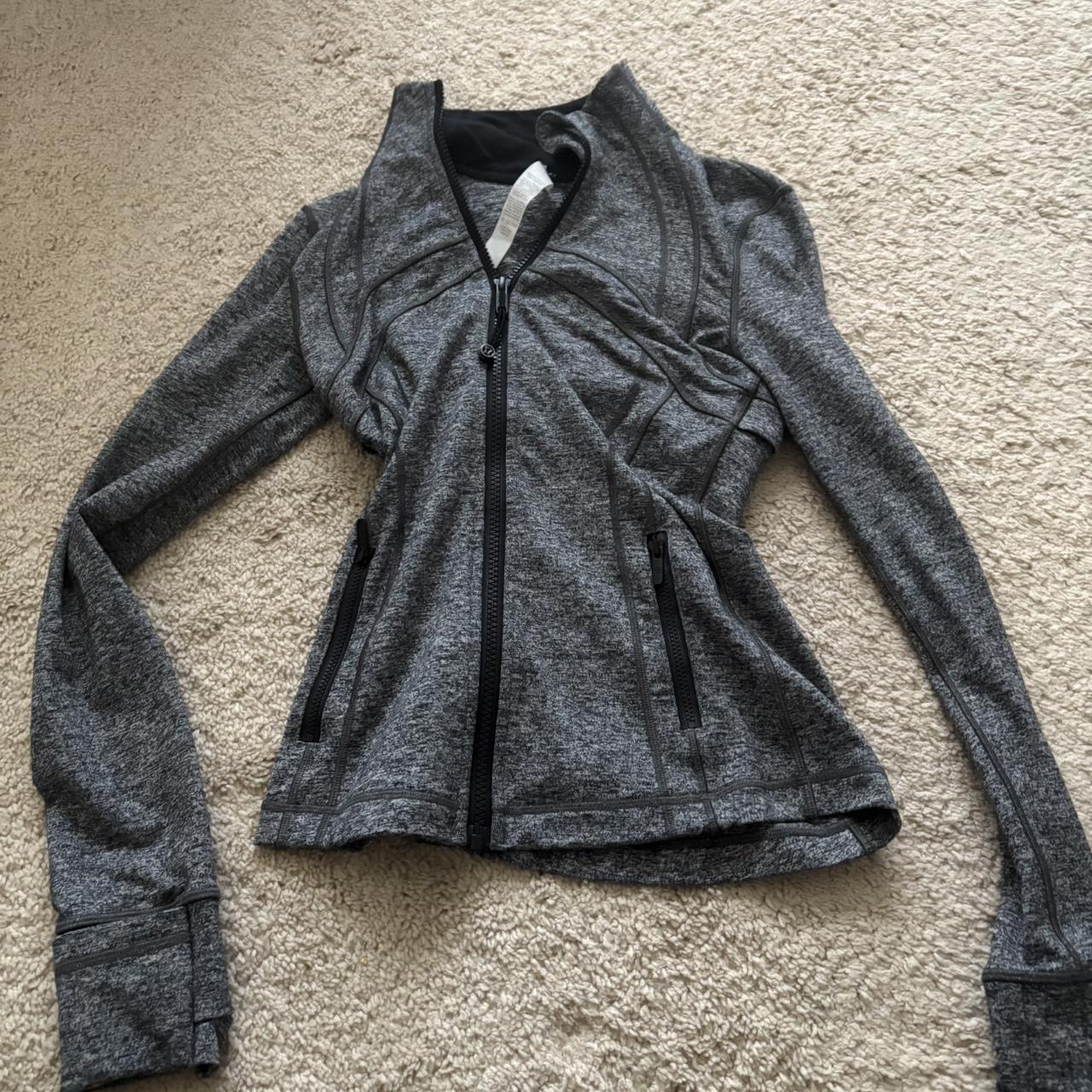 lululemon grey define jacket size 0 . used to fit me... | Depop