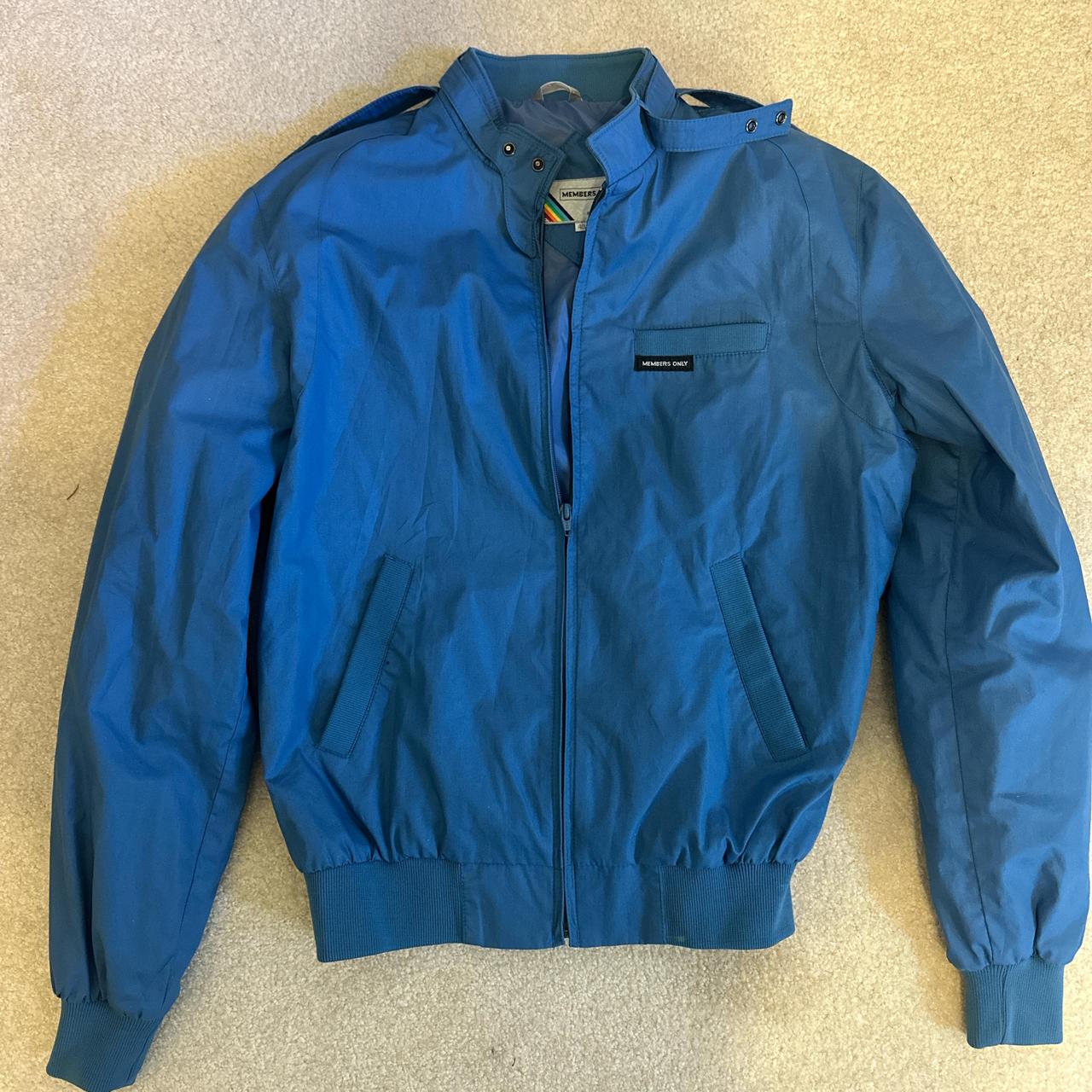 blue members only jacket size medium - Depop