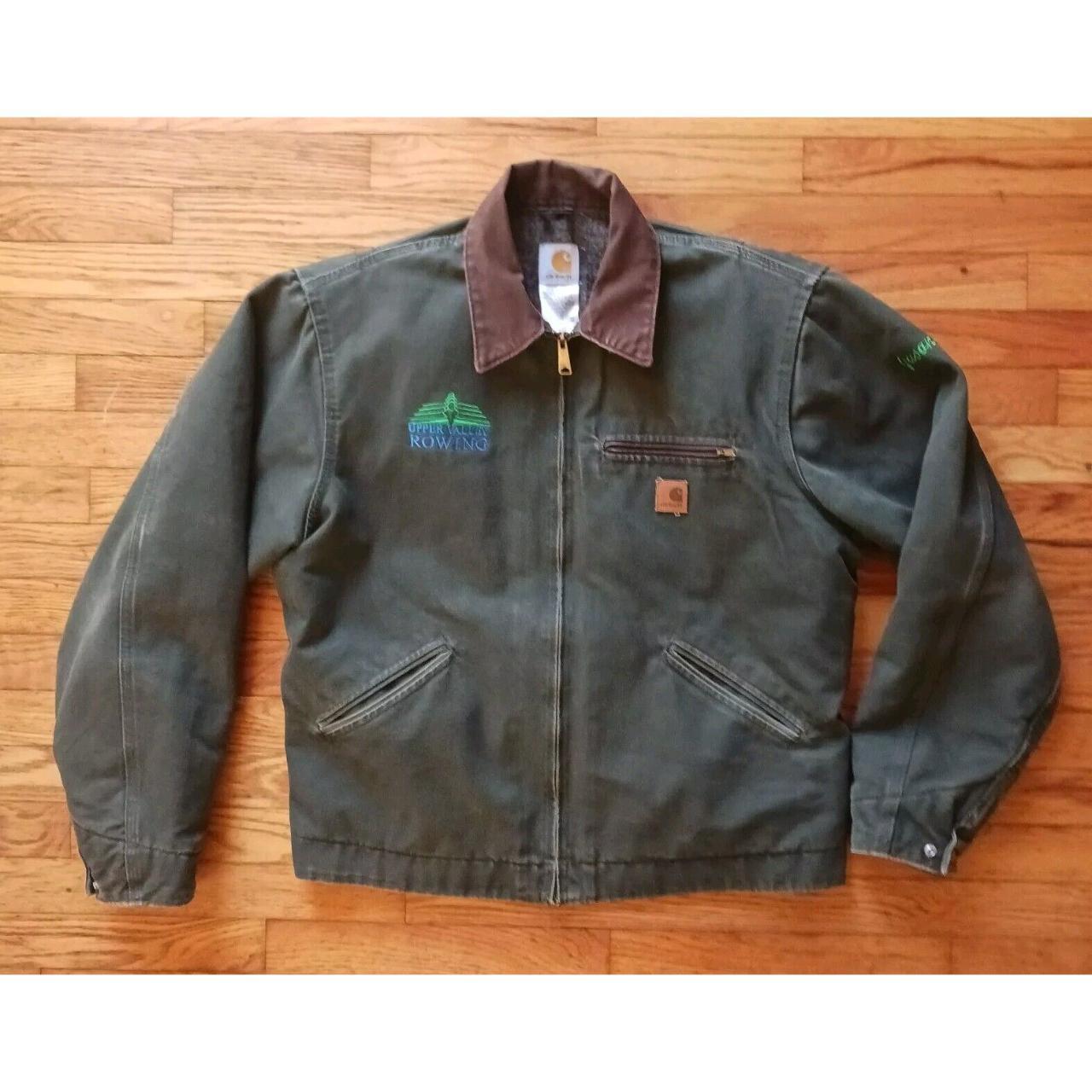 Vtg Carhartt Detroit Jacket Men's Large Green J97... - Depop