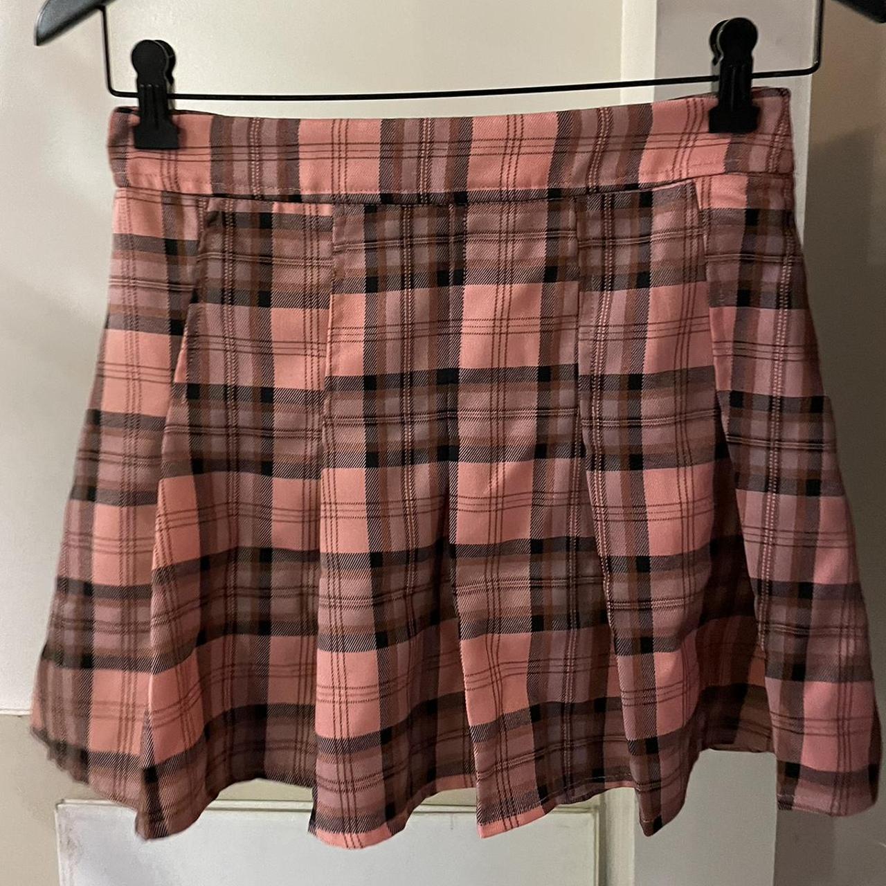 Motel Rocks Pleated Tennis Skirt in Plaid Pink size... - Depop