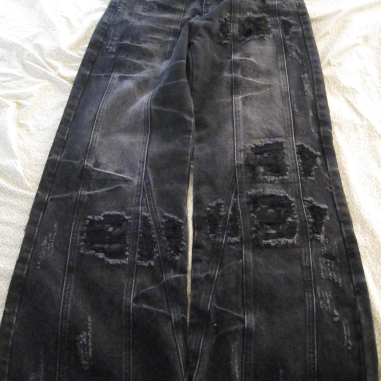 Ditch La Black Cheetah Torn Denim Pants #ditch... | Depop