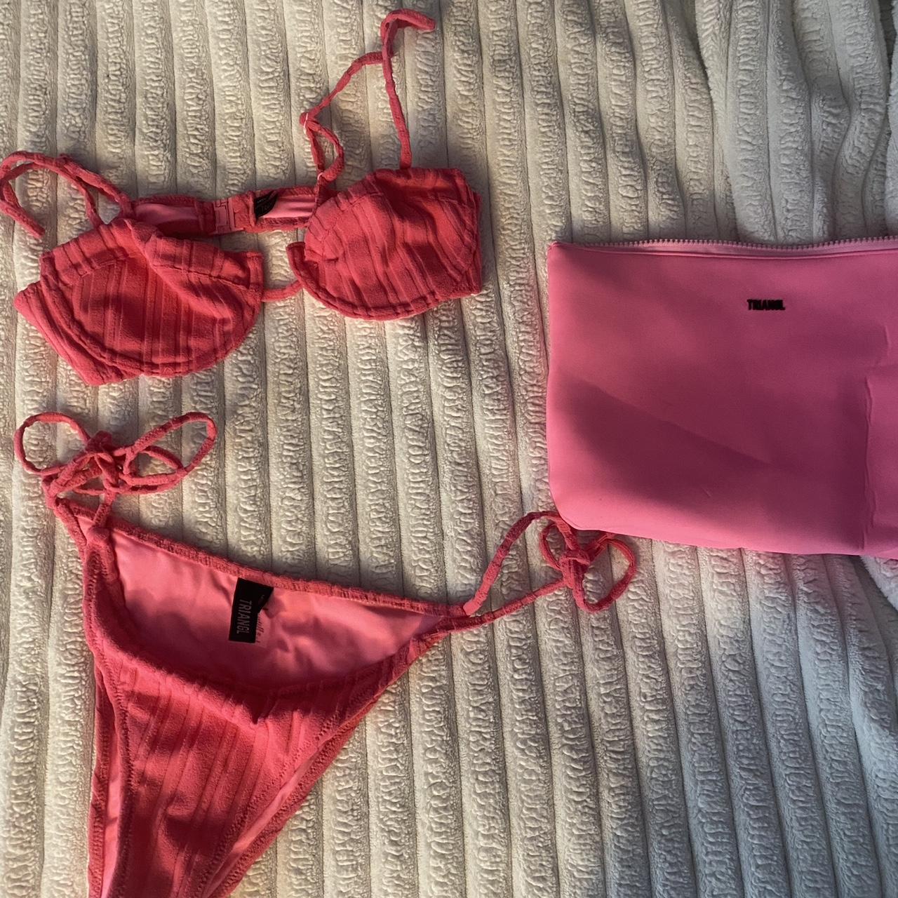 on hold do not buy Pink Triangl swim set top and... | Depop