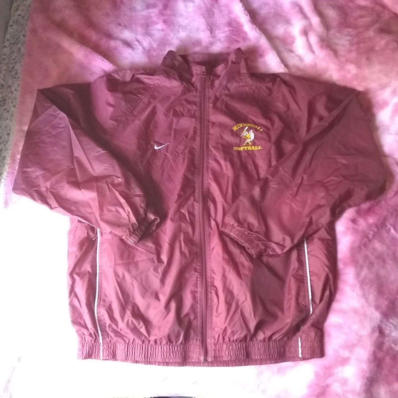 Nike maroon windbreaker Minnesota Softball Size... - Depop