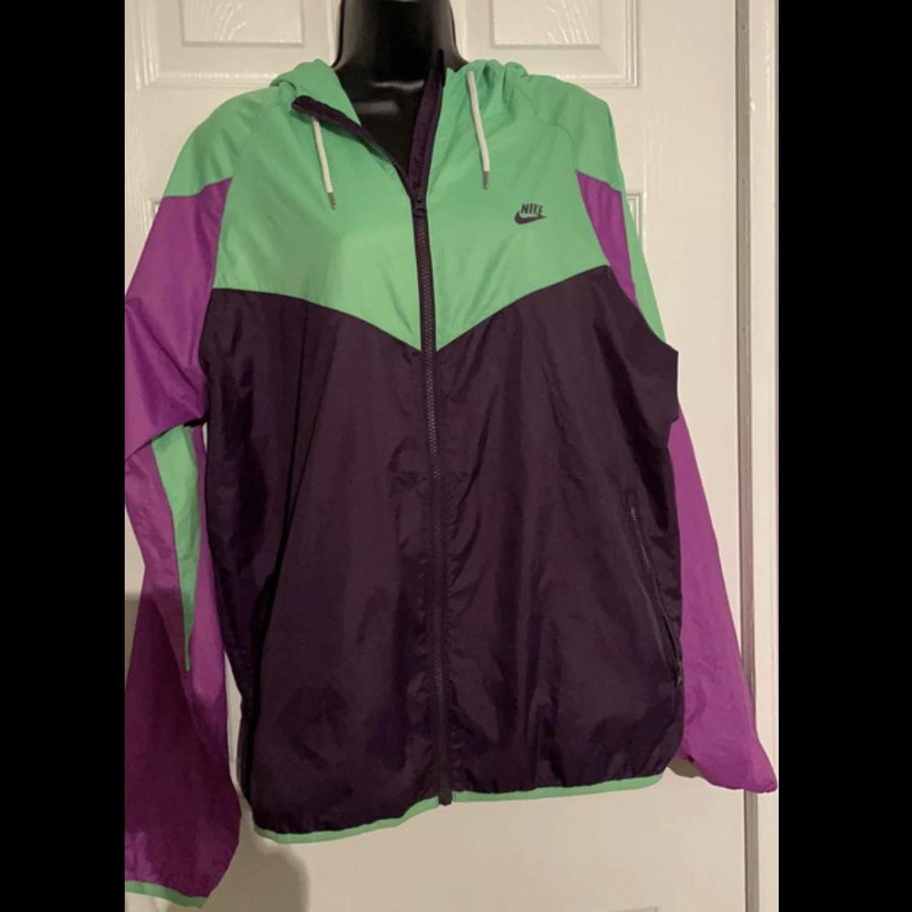 Nike sportswear jacket Green and purple Nike... - Depop