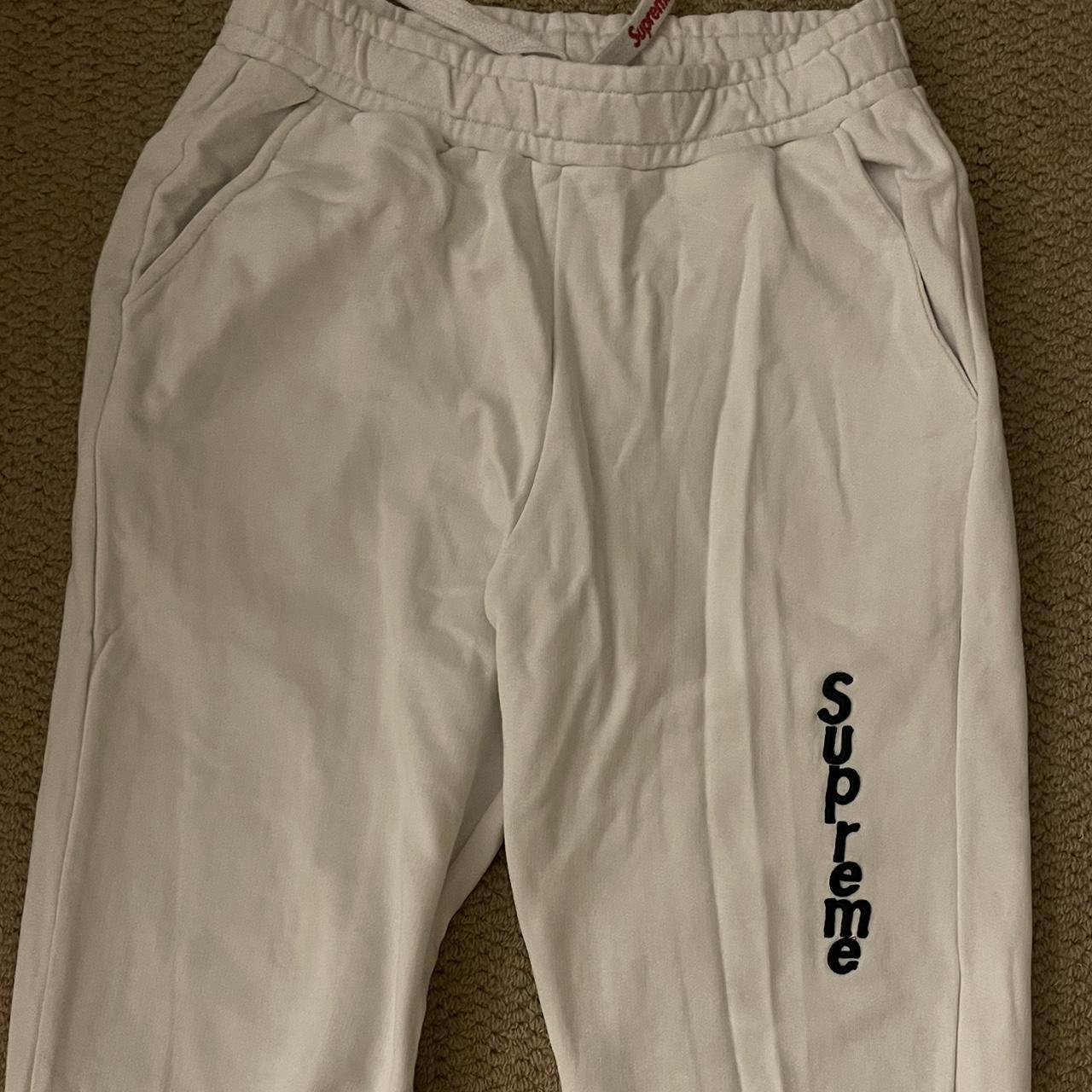 - white supreme trackies…got ages ago so way too... - Depop