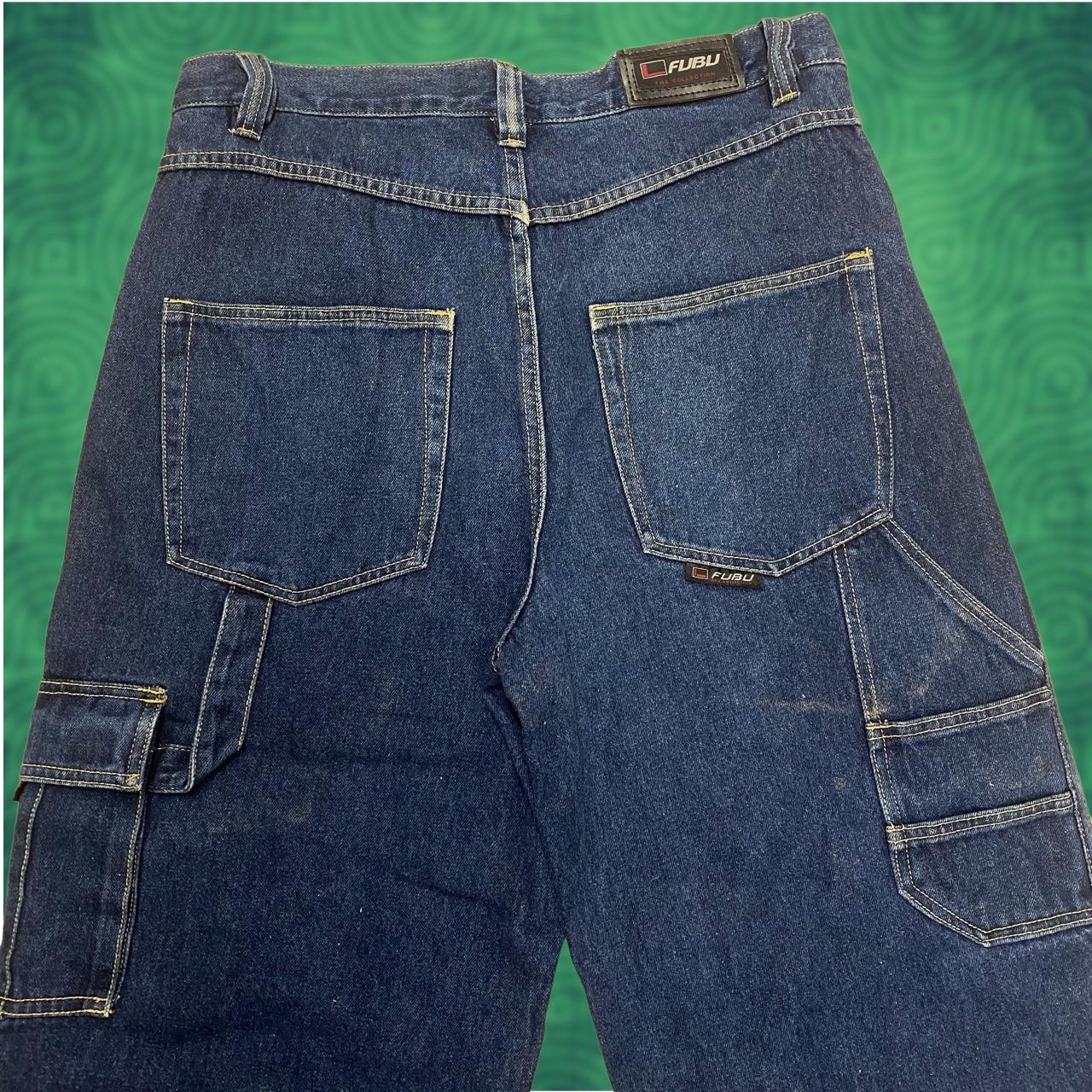 Fubu Jeans Fubu denim cargo style jeans with slight... - Depop