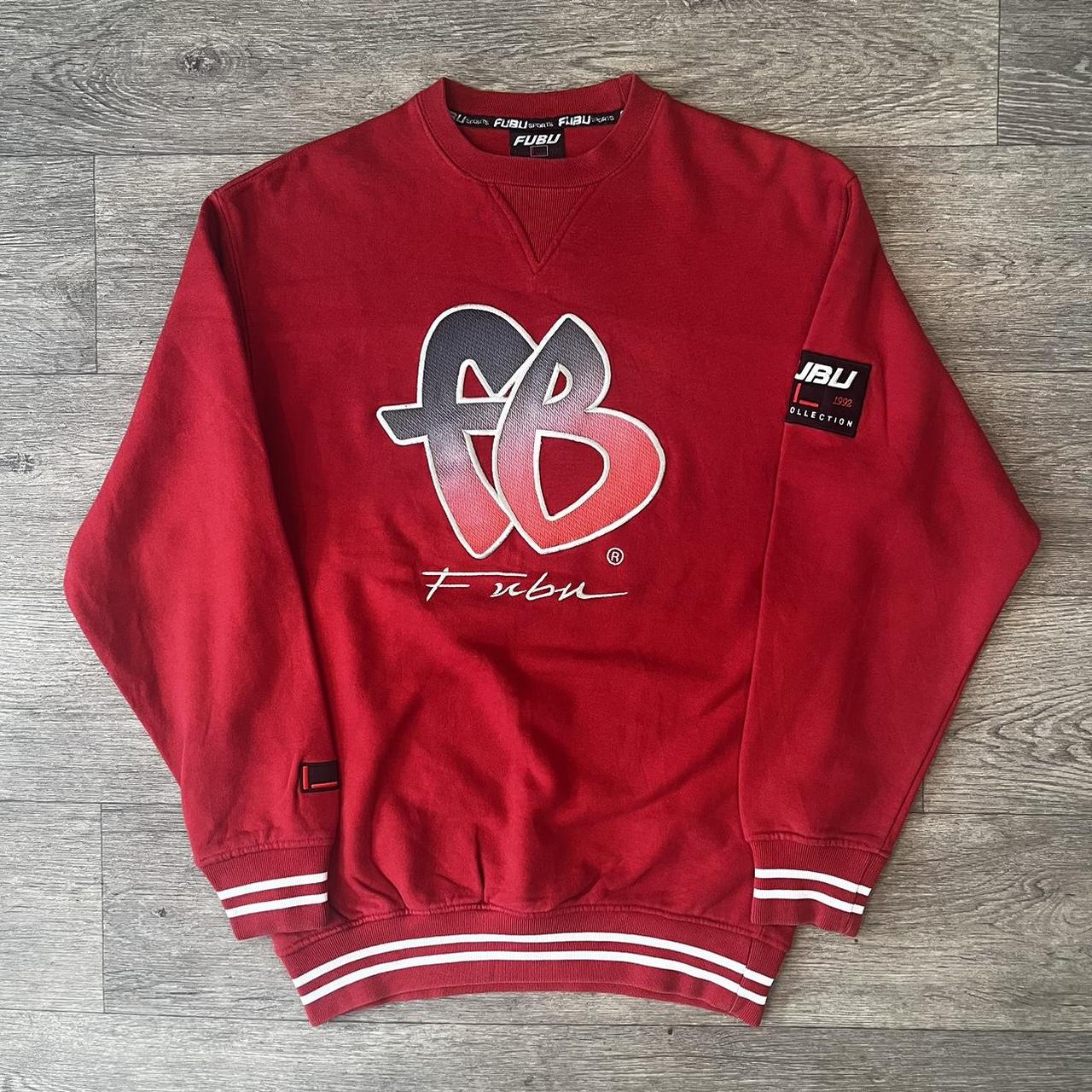 Fubu jumper Red fubu jumper with embroidery on the... - Depop