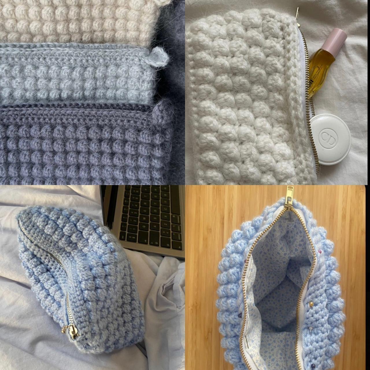 SMALL Bubble crochet bag COLOR OPTIONS: LIGHT BLUE... - Depop