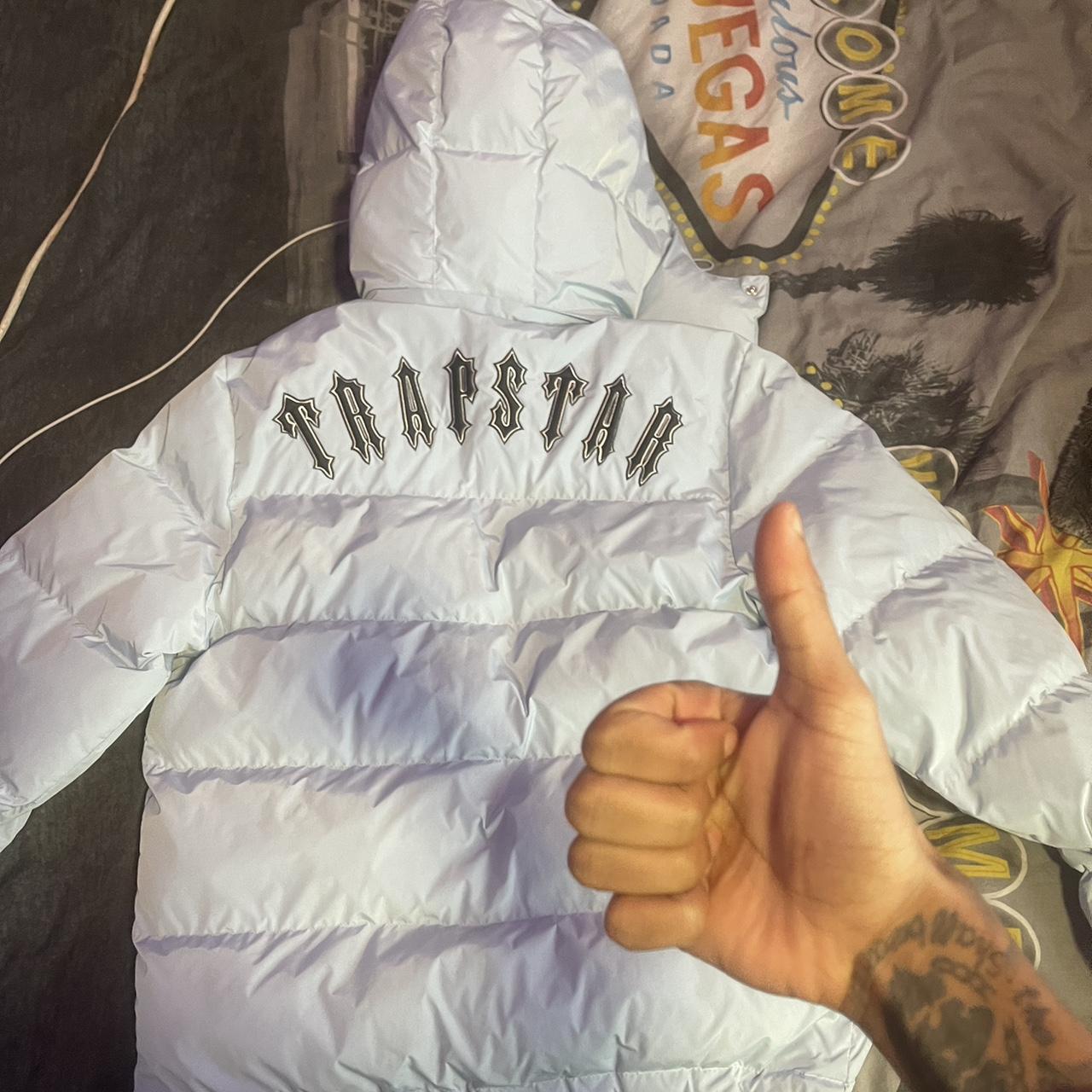 Trapstar Blue Puffer Jacket / coat Condition 8/10... | Depop