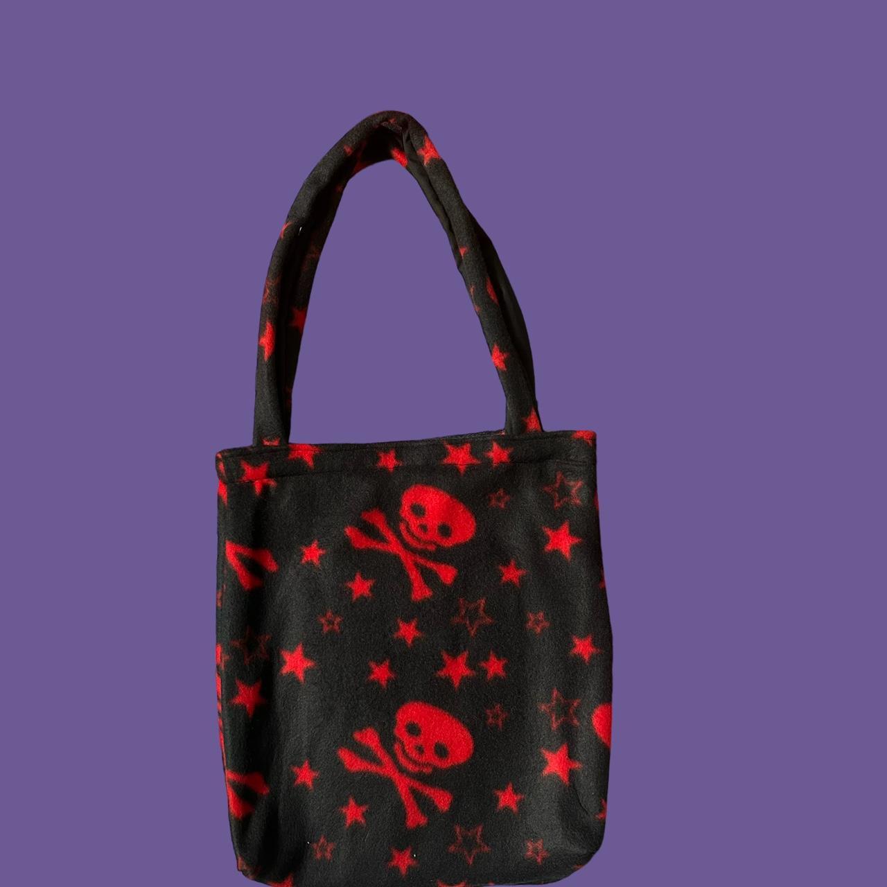 Red and black grunge emo totebag Handmade by me ,... - Depop