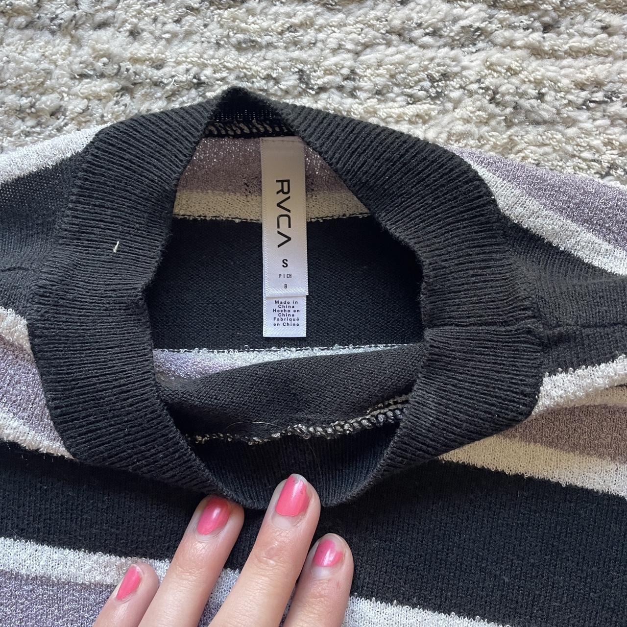 RVCA striped mock neck long sleeve. Good condition.... - Depop