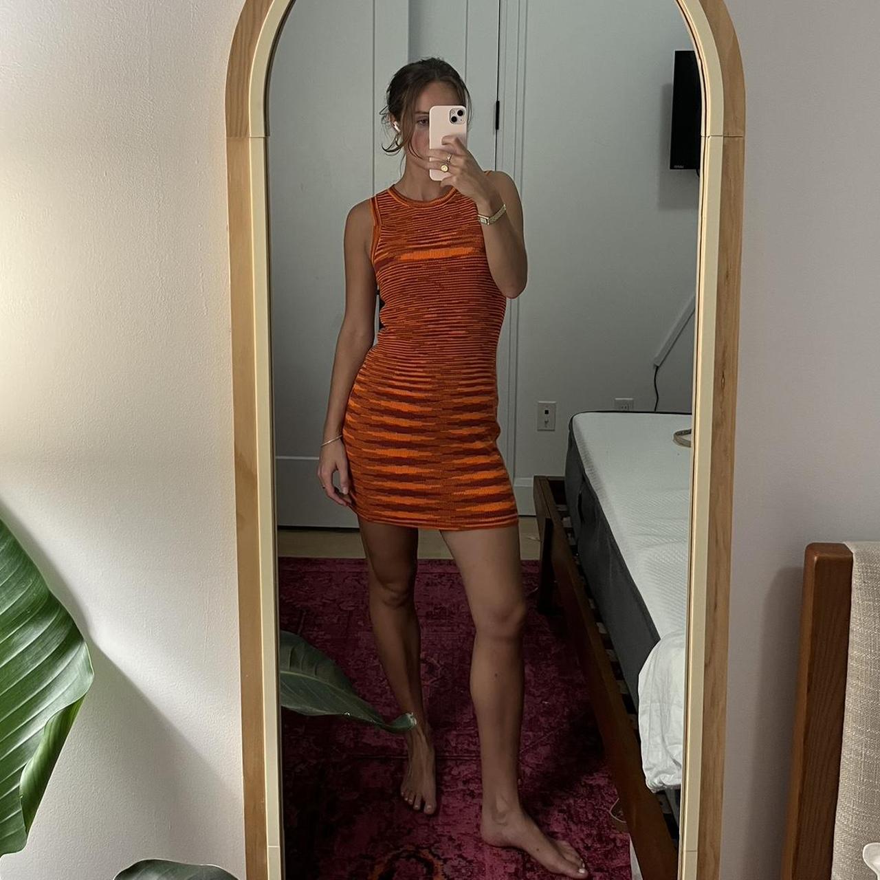 Cotton candy LA knit orange dress. Worn twice, the... - Depop