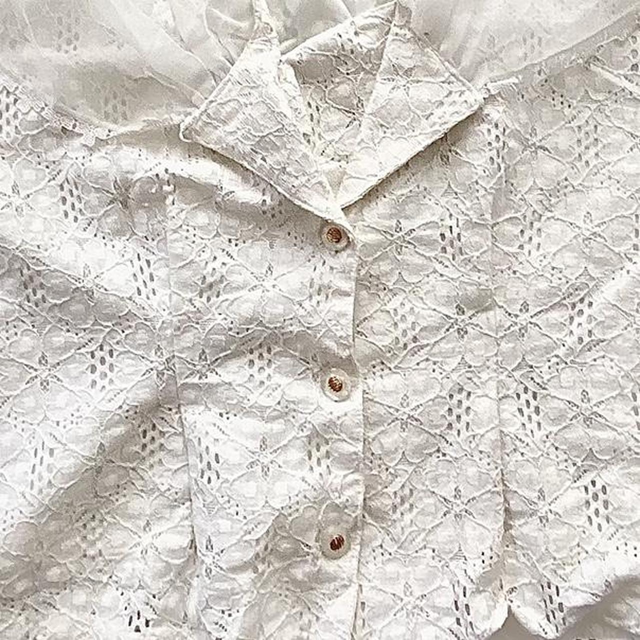 VINTAGE • TWEE • DARK ACADEMIA • White lace... - Depop