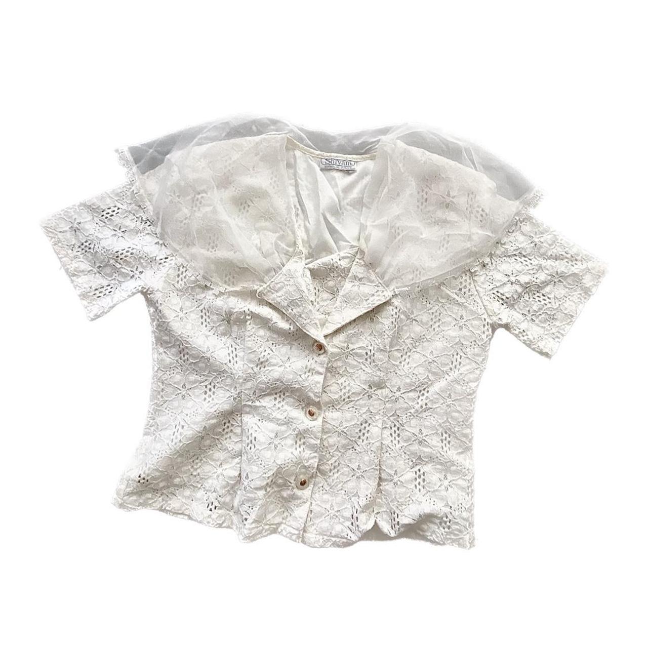 VINTAGE • TWEE • DARK ACADEMIA • White lace... - Depop