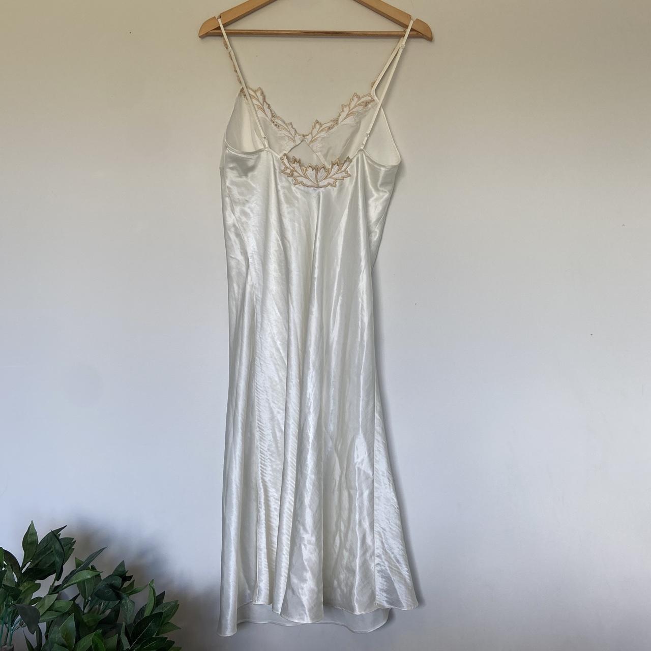 - Vintage white satin slip dress - No size but would... - Depop