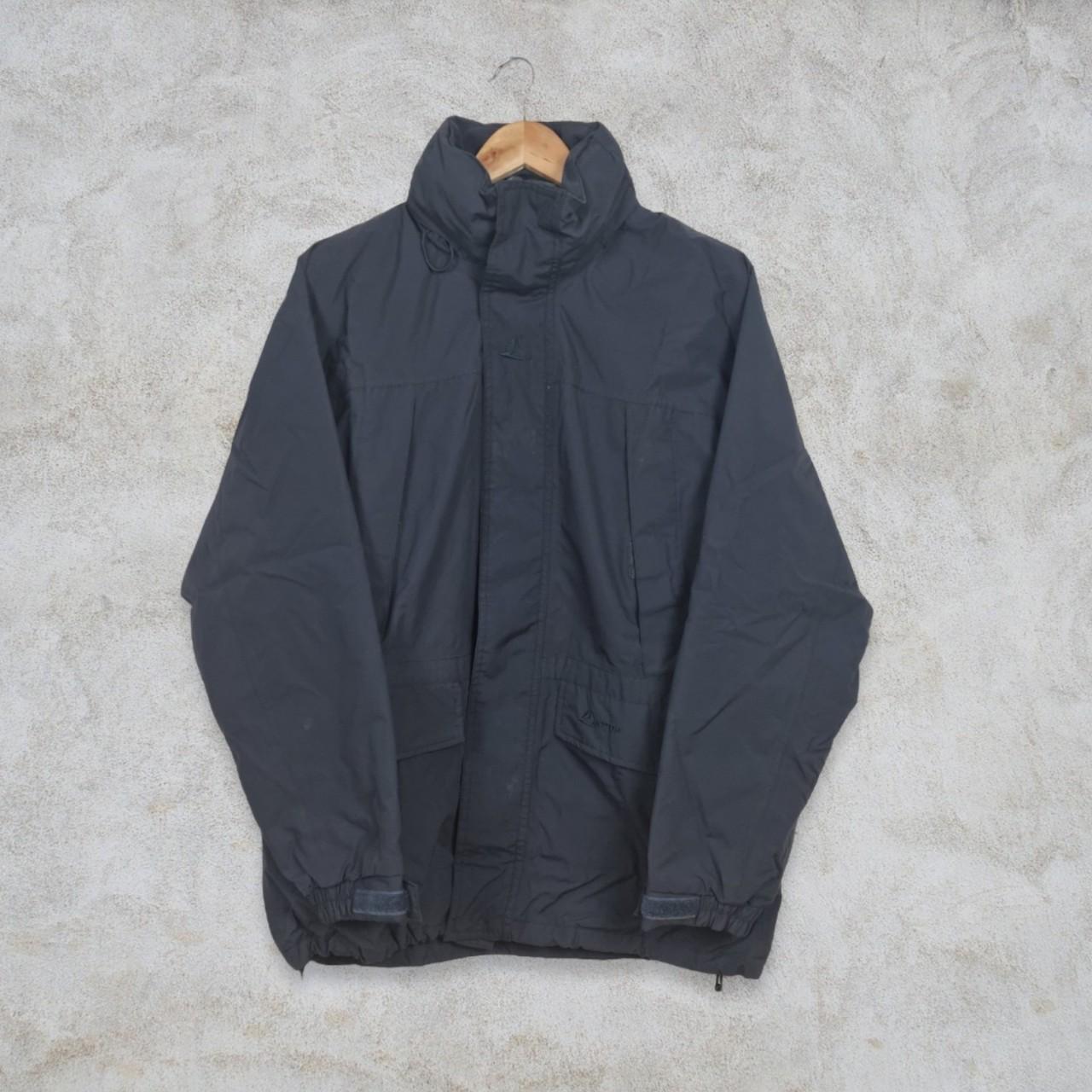 Gotop Rain Jacket dark navy blue, hidden hood,... - Depop