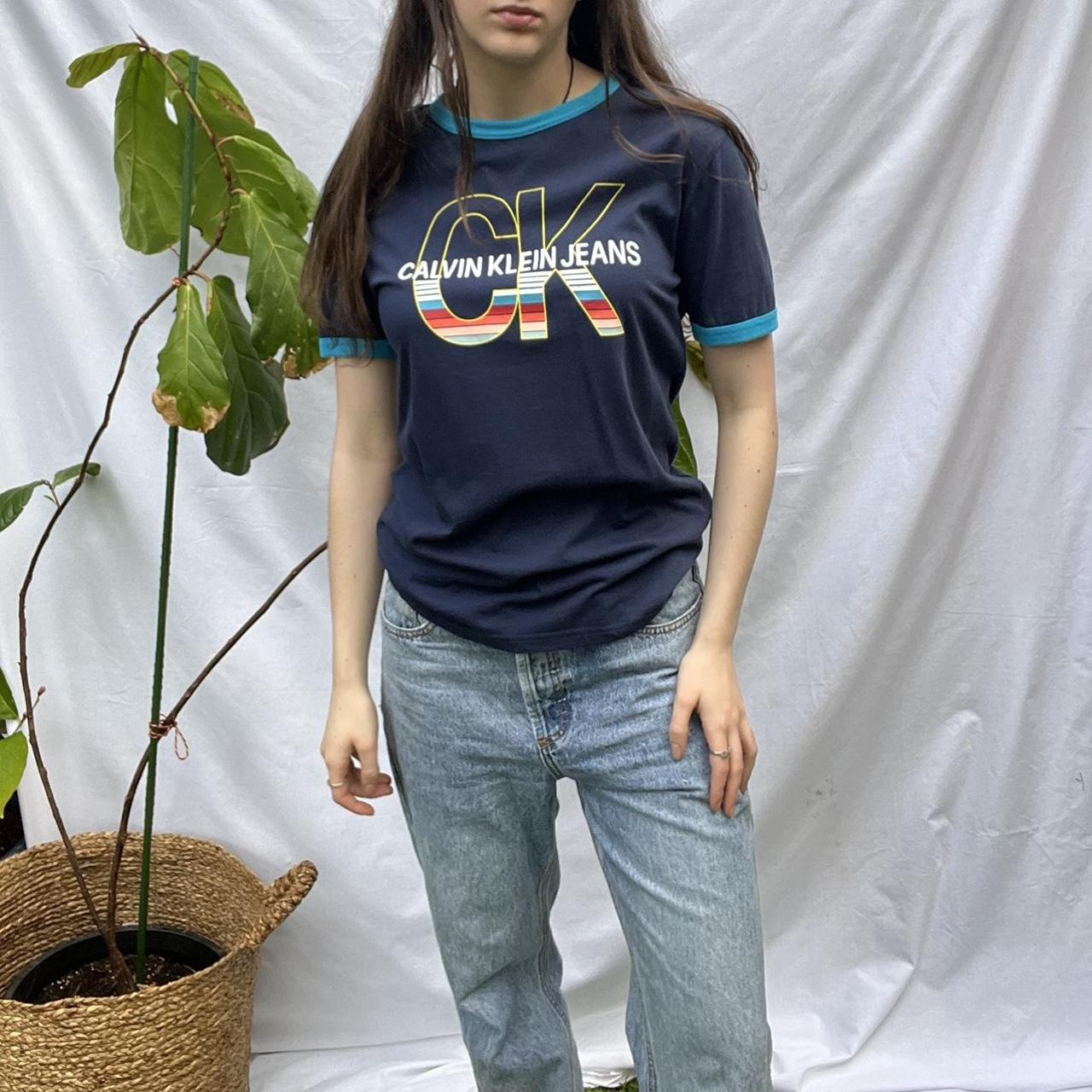 Calvin Klein t-shirt with CK print 💙 - size S mens... - Depop