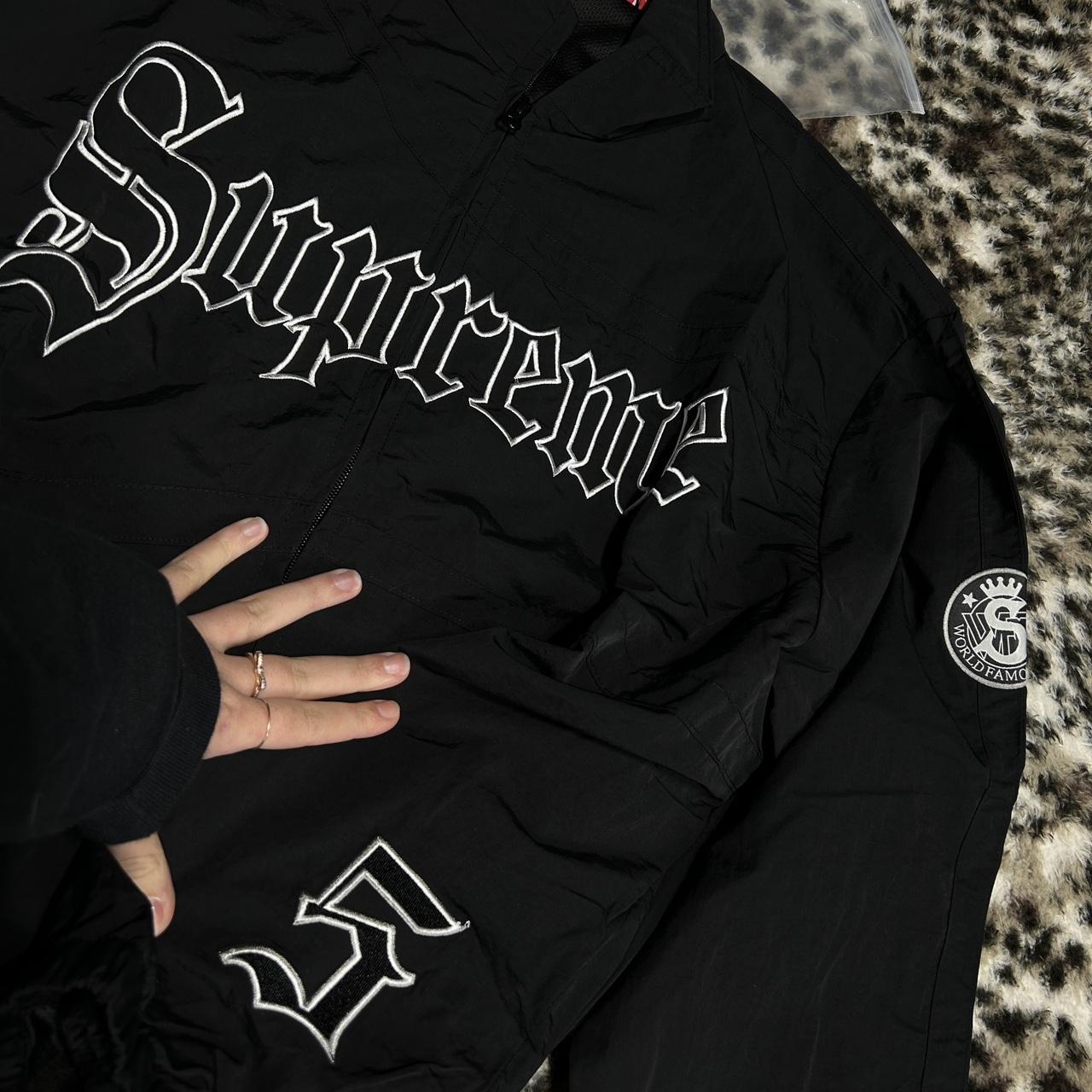 streetwear black and white bomber jacket windbreaker... | Depop