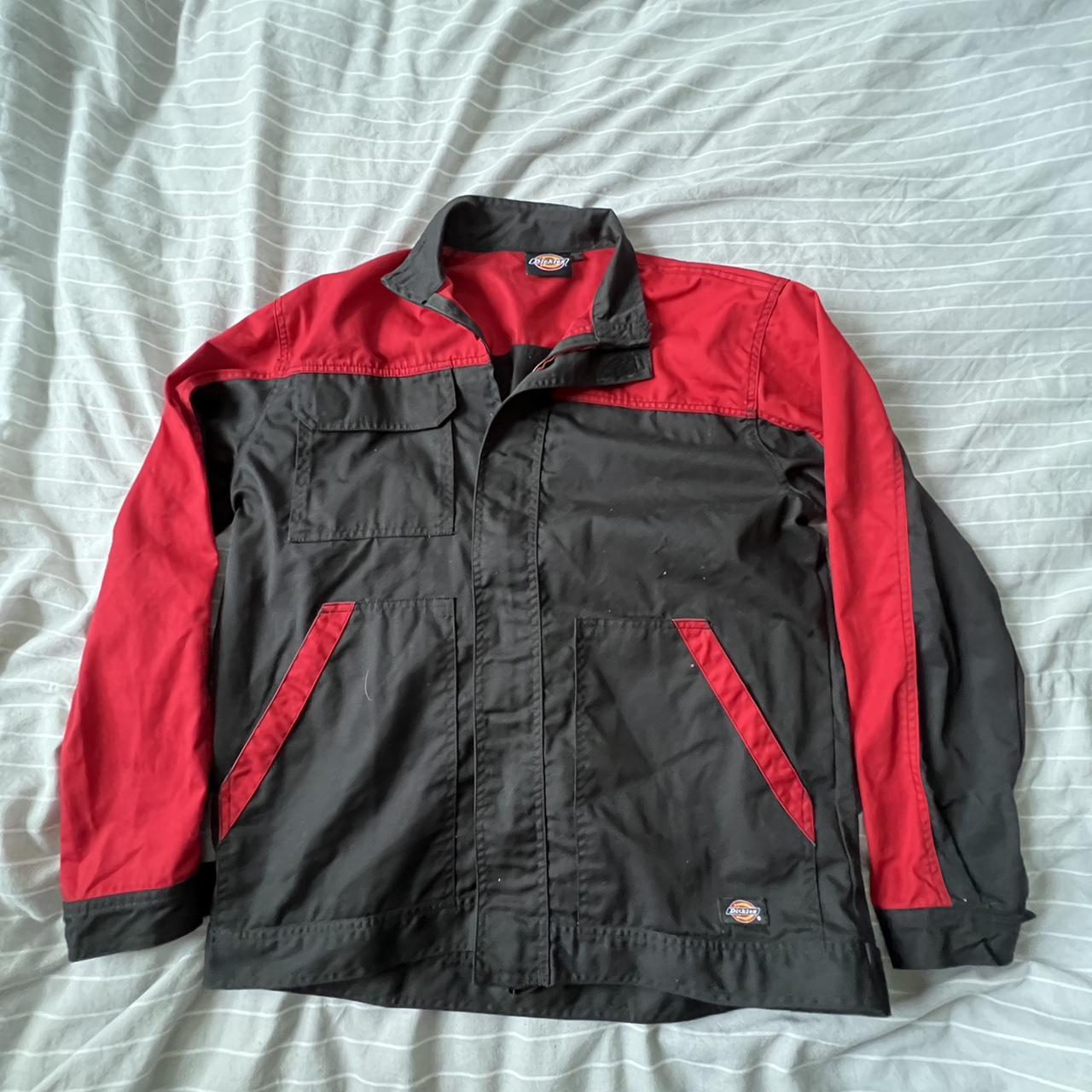 dickies work jacket red and black new, without... - Depop