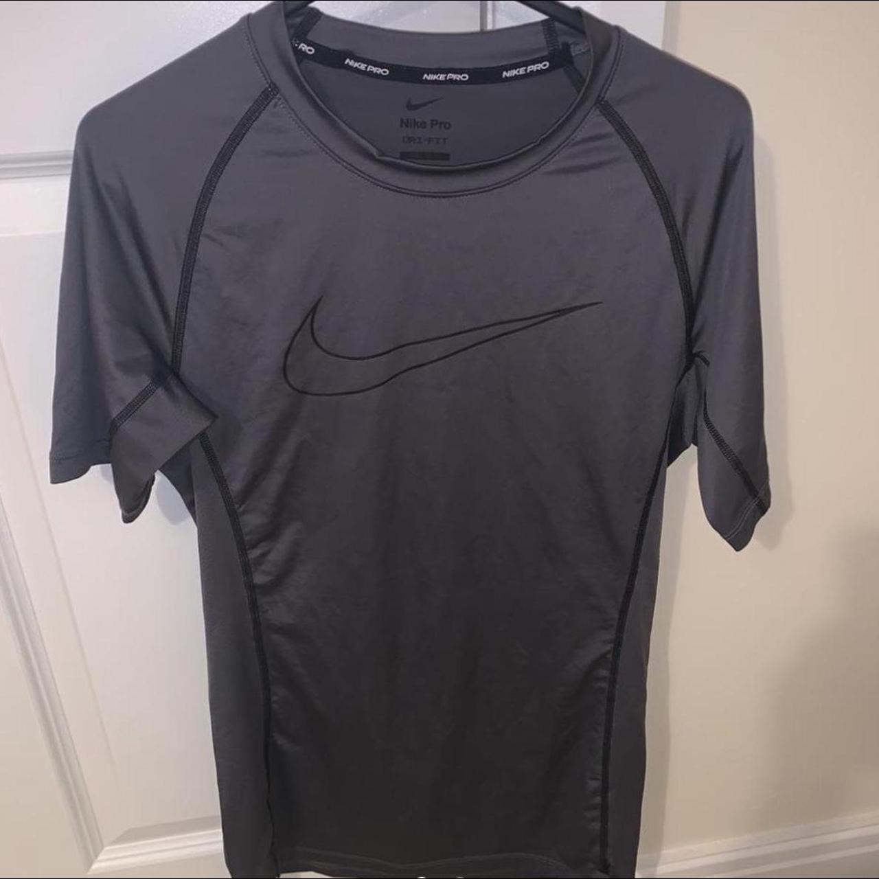 Nike pro Dri-fit compression tee Grey Size... - Depop