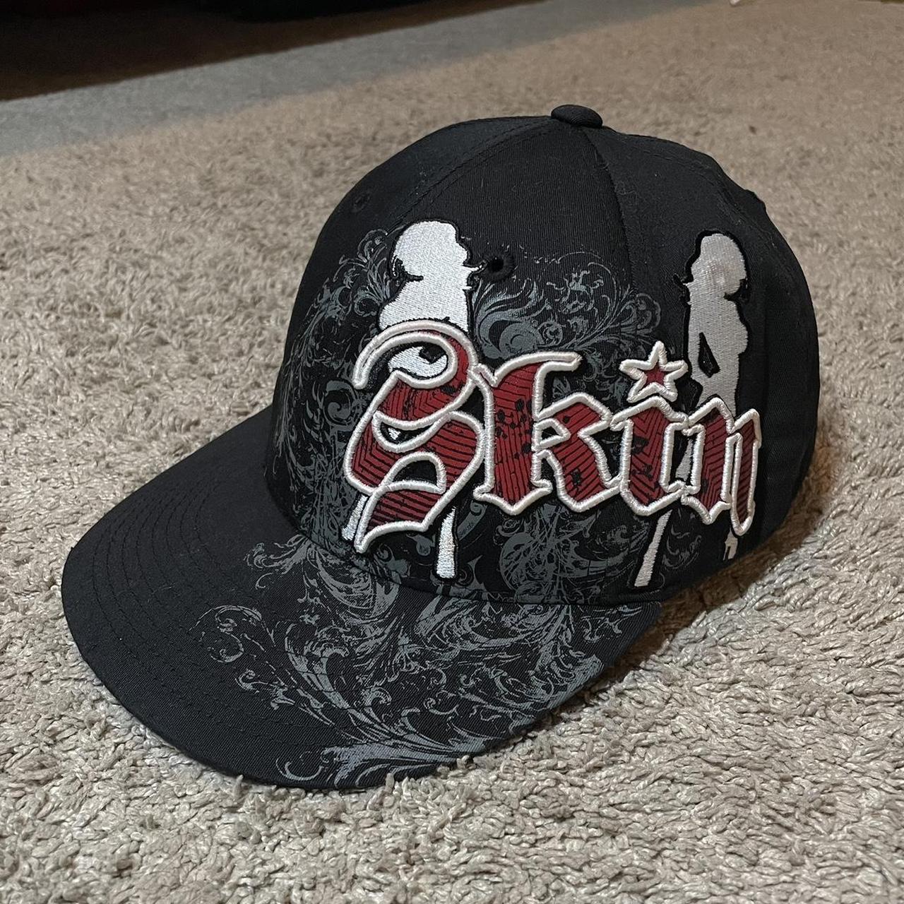 •Y2K Skin Industries hat, dope embroidery design on... - Depop