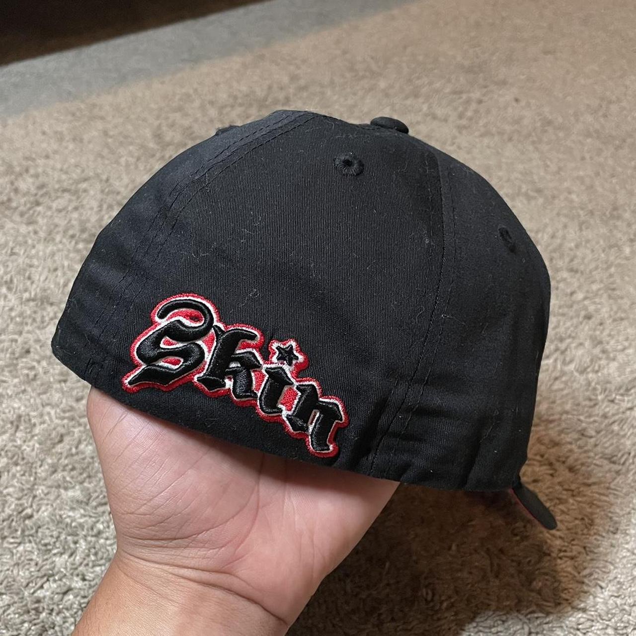 •Y2K Skin Industries hat, dope embroidery design on... - Depop