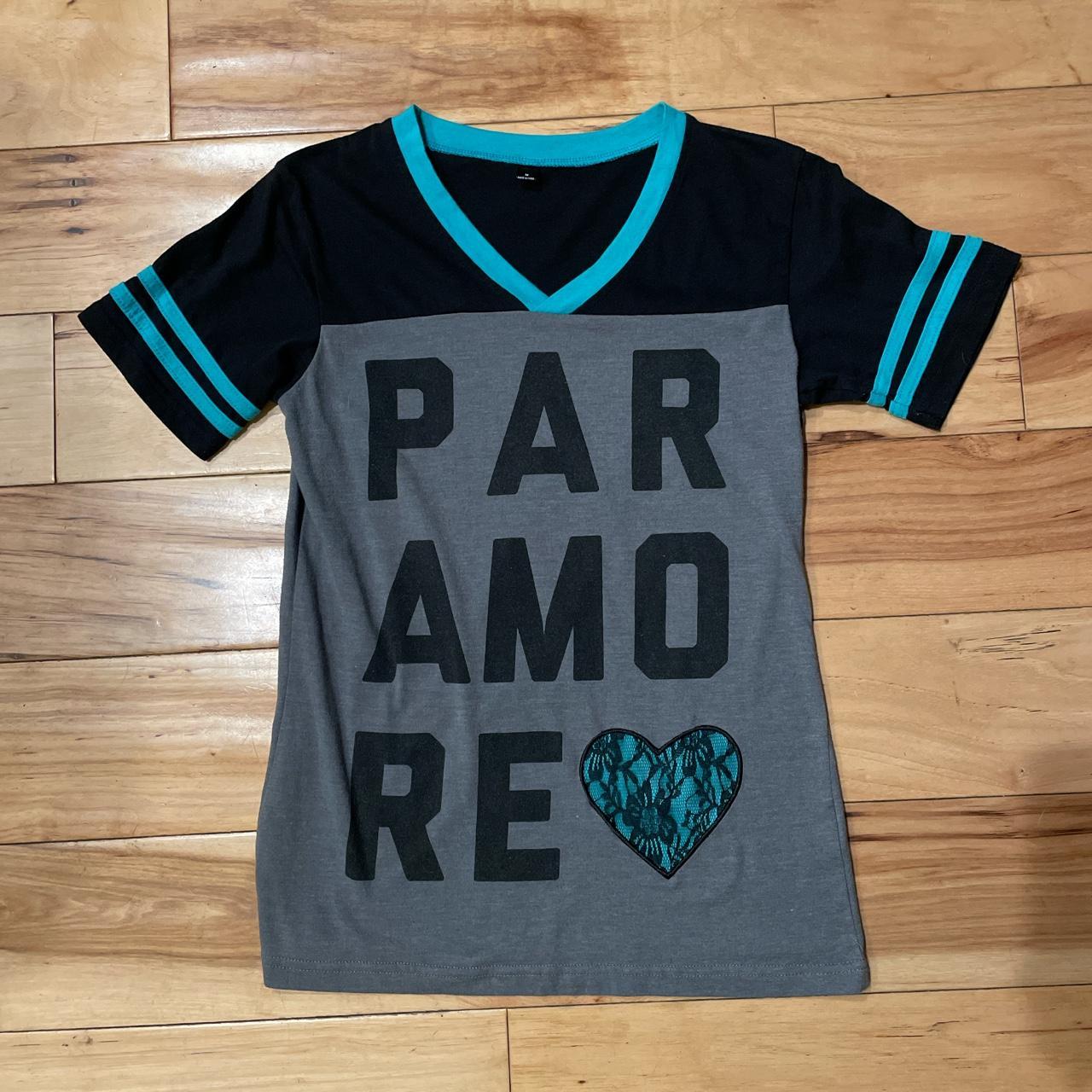 Vintage gray, black, and turquoise Paramore shirt! ... - Depop