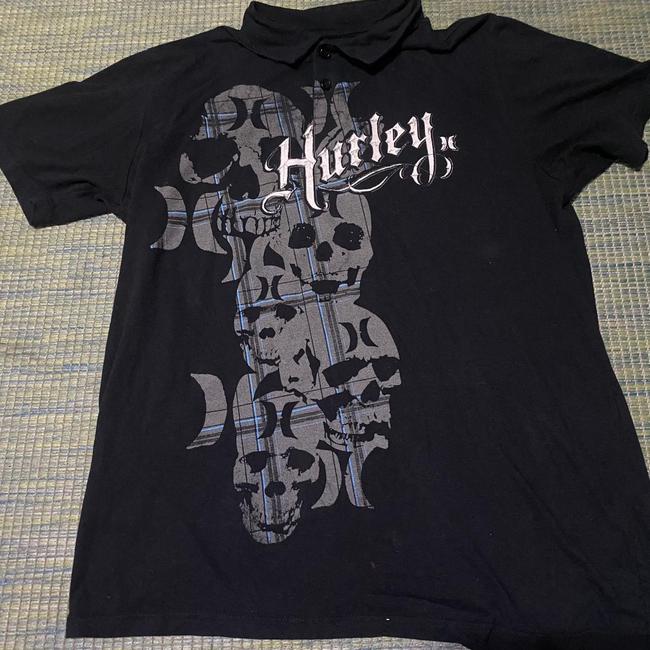 Hurley polo shirt with skull design So sad to let... | Depop